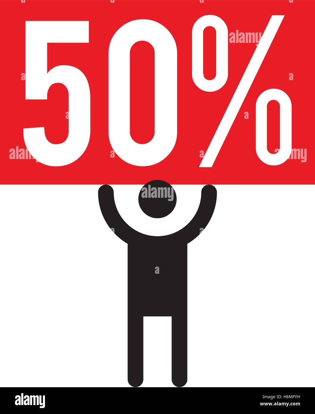 50 Percent and Man Icon Concept Design Stock Vector Image & Art - Alamy