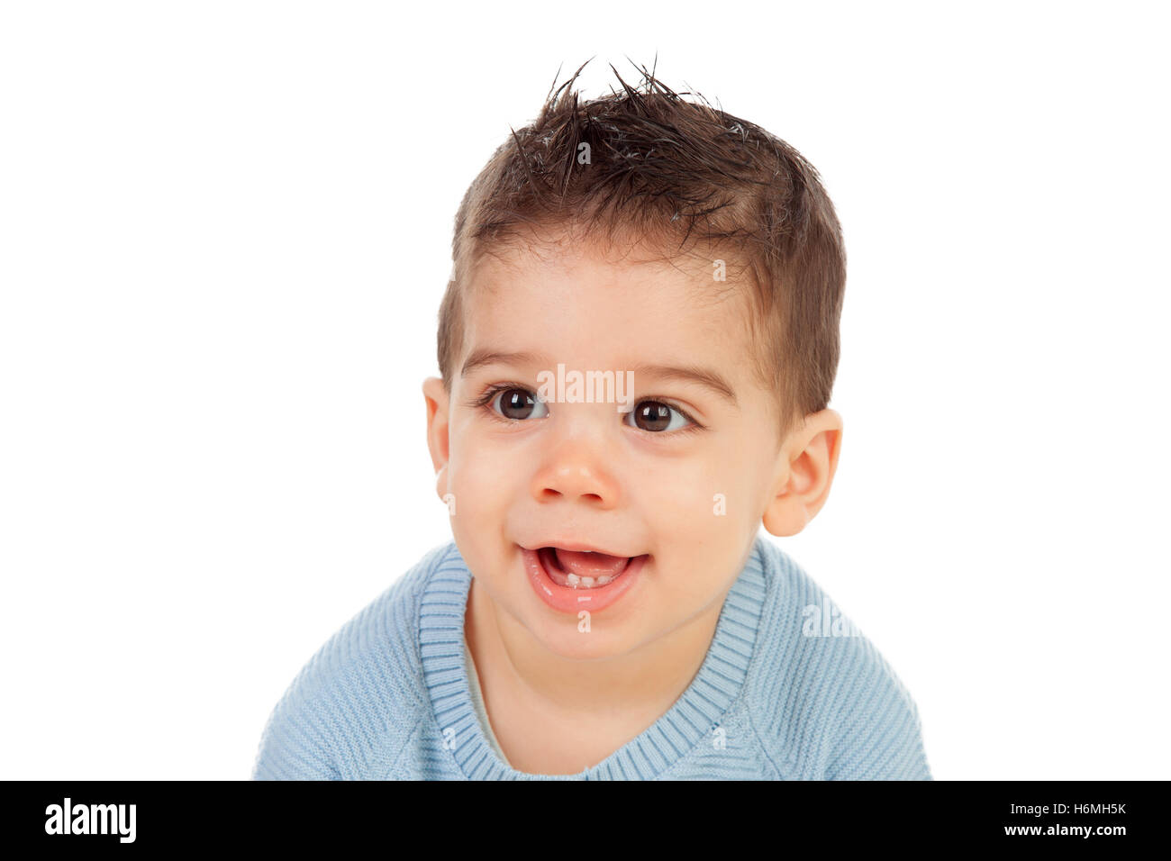 Adorable baby nine months isolated on a white background Stock Photo ...