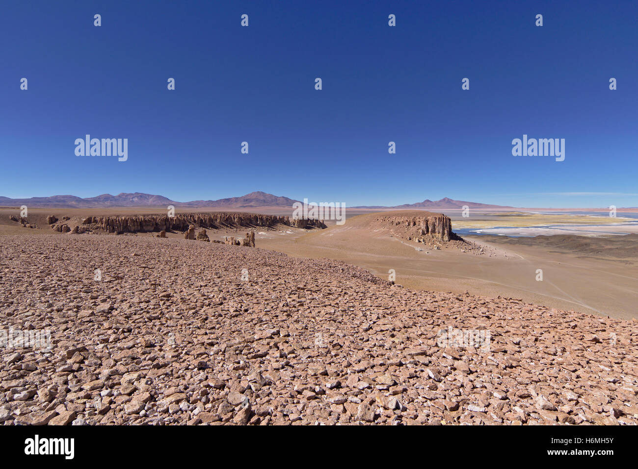 Salar de Tara seen from a higher distant viewpoint Stock Photo - Alamy