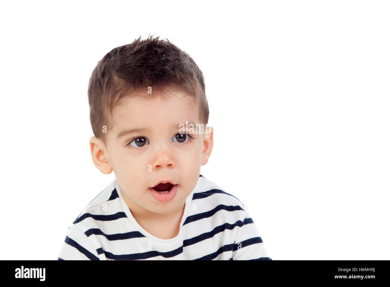 Adorable baby nine months isolated on a white background Stock Photo ...