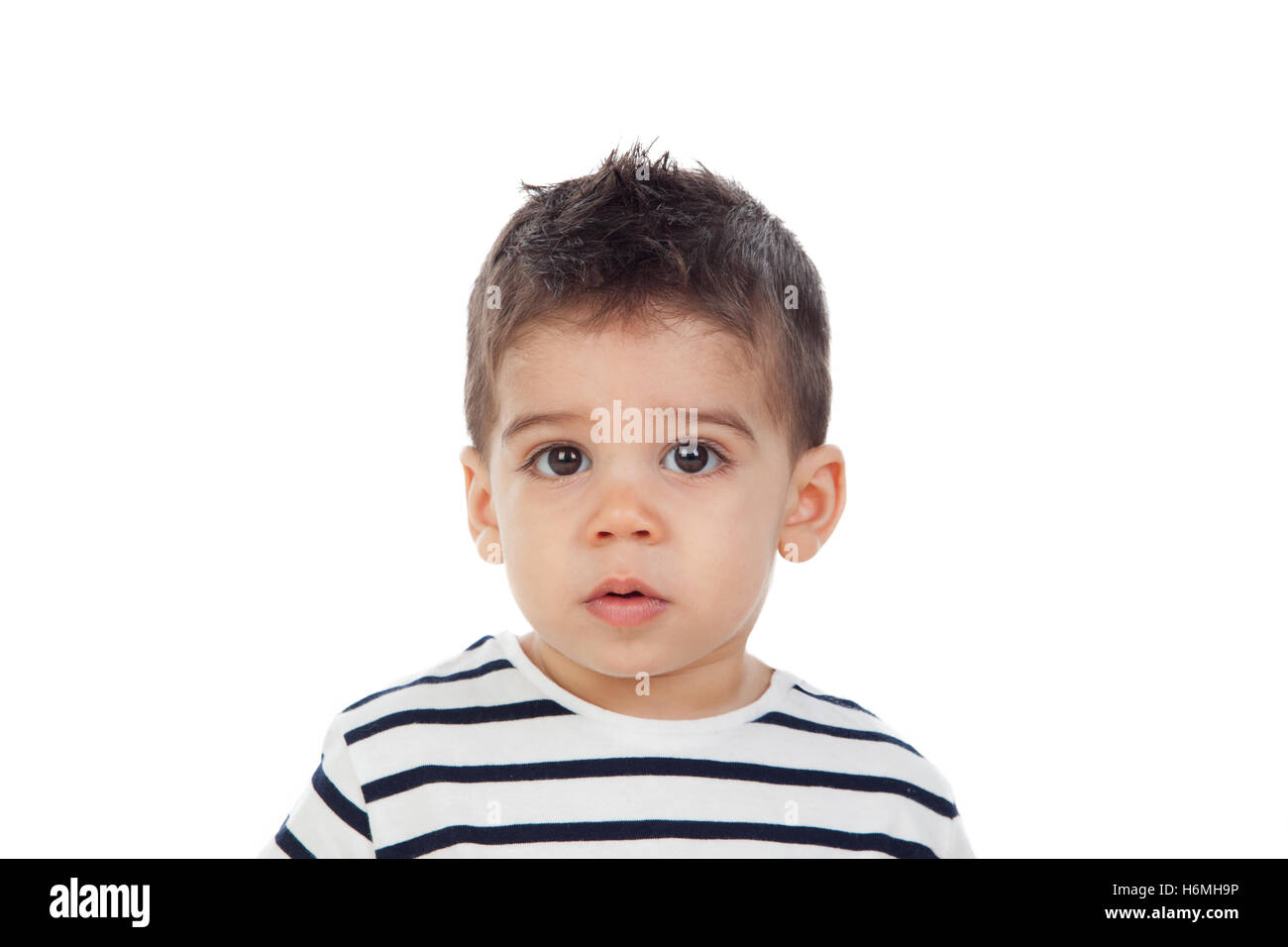 Adorable baby nine months isolated on a white background Stock Photo ...
