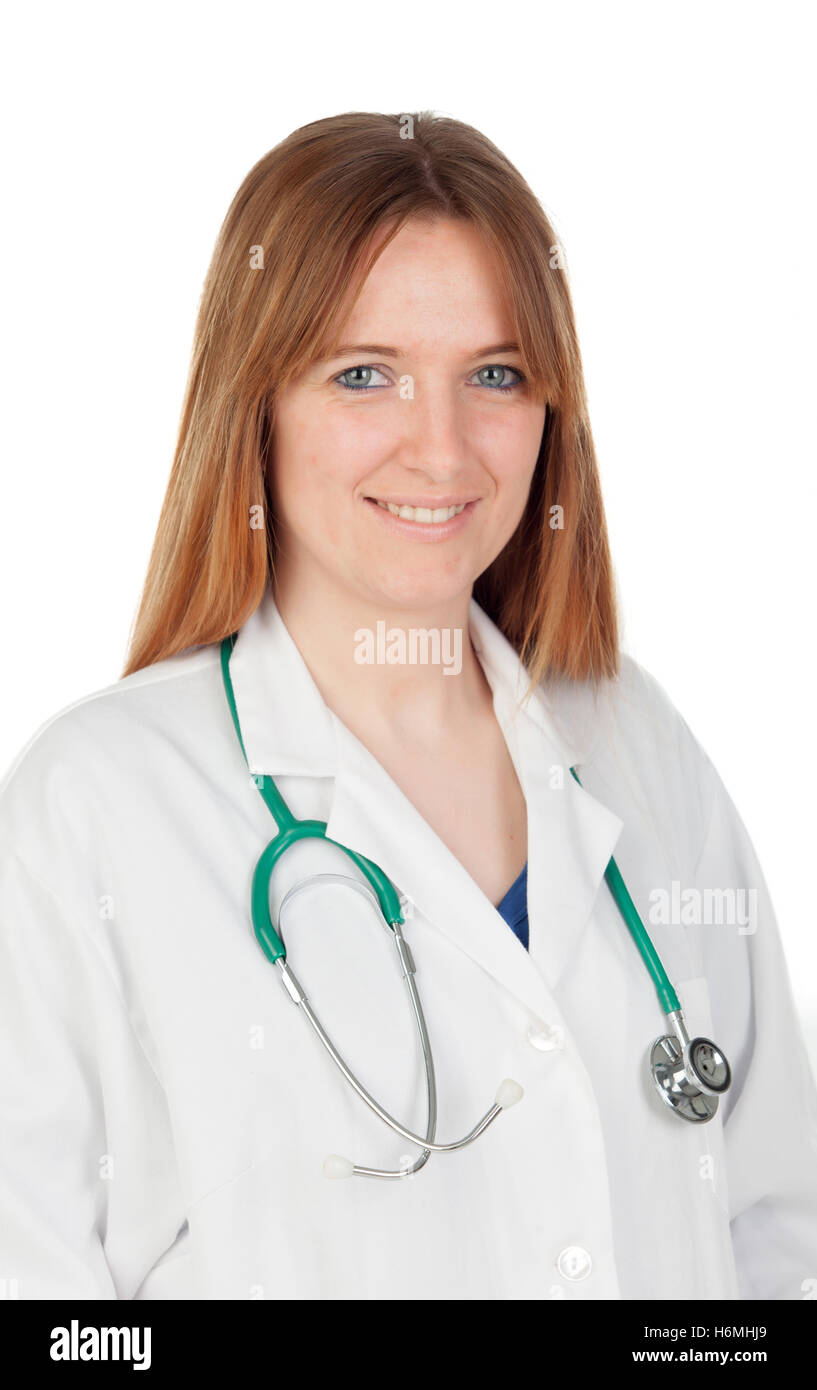 Blond doctor woman thinking isolated on a white background Stock Photo ...