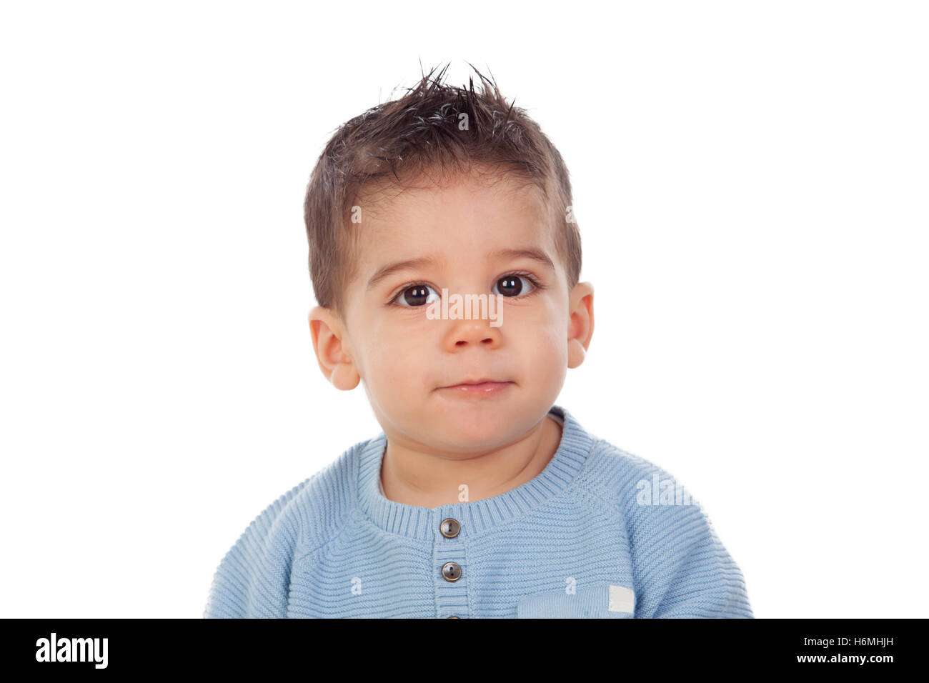 Adorable baby nine months isolated on a white background Stock Photo ...