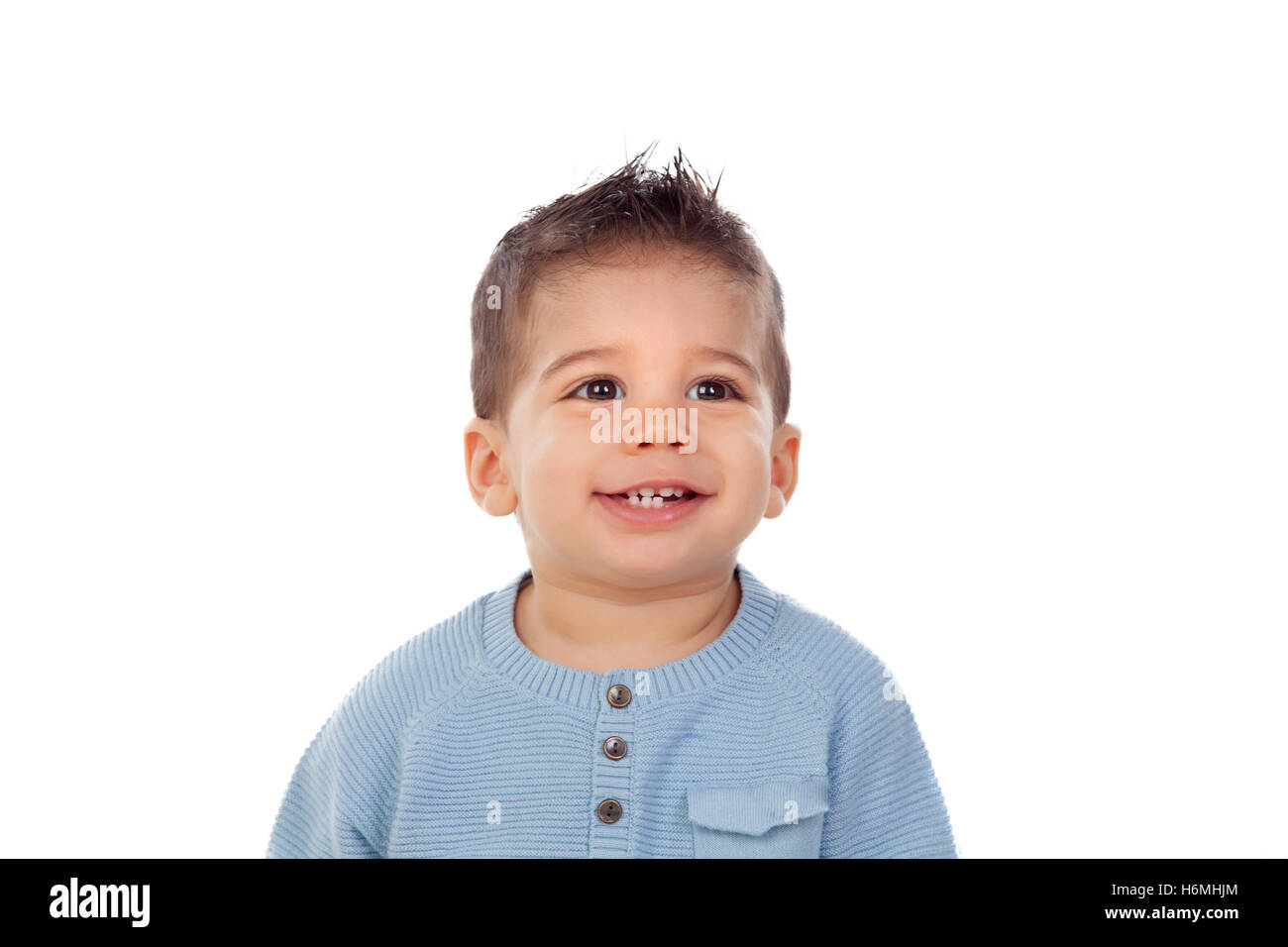 Adorable baby nine months isolated on a white background Stock Photo ...