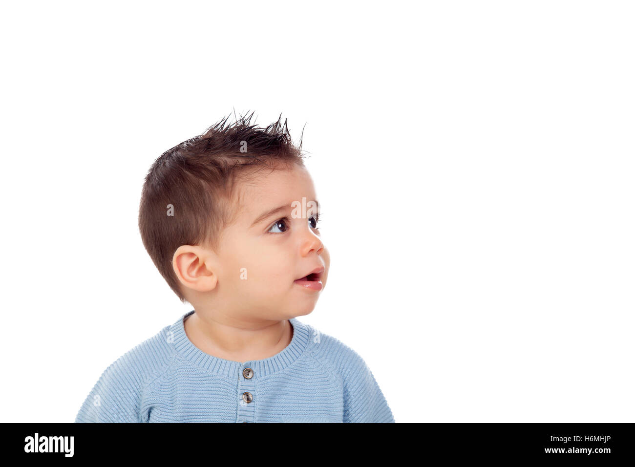Adorable baby nine months isolated on a white background Stock Photo ...