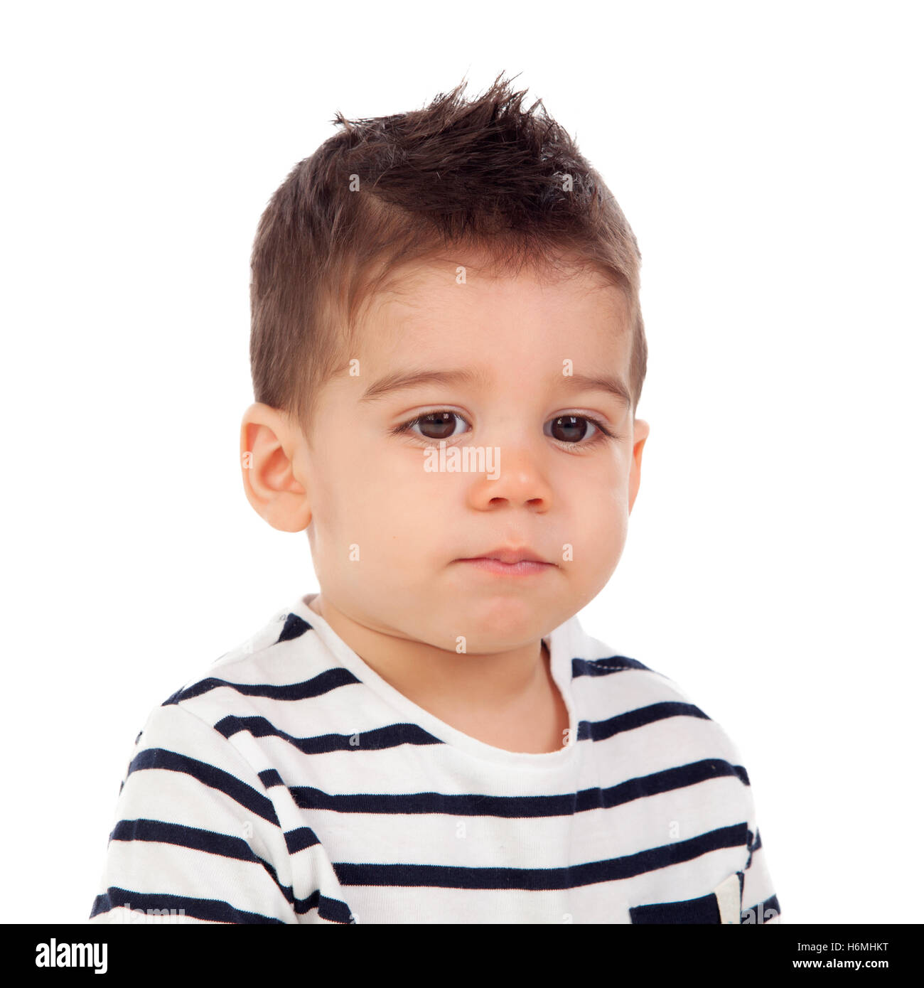 Adorable baby nine months isolated on a white background Stock Photo ...