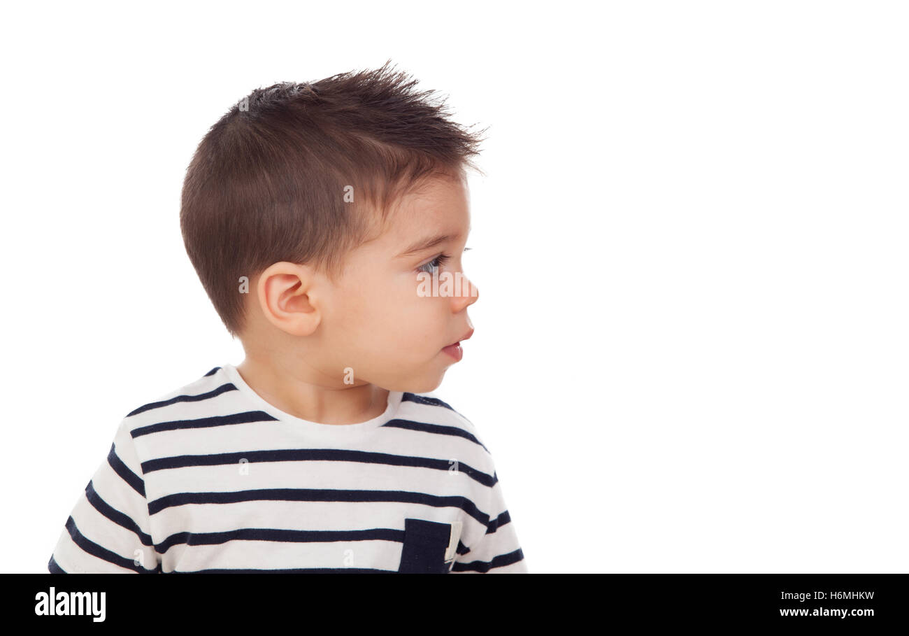 Adorable baby nine months isolated on a white background Stock Photo ...