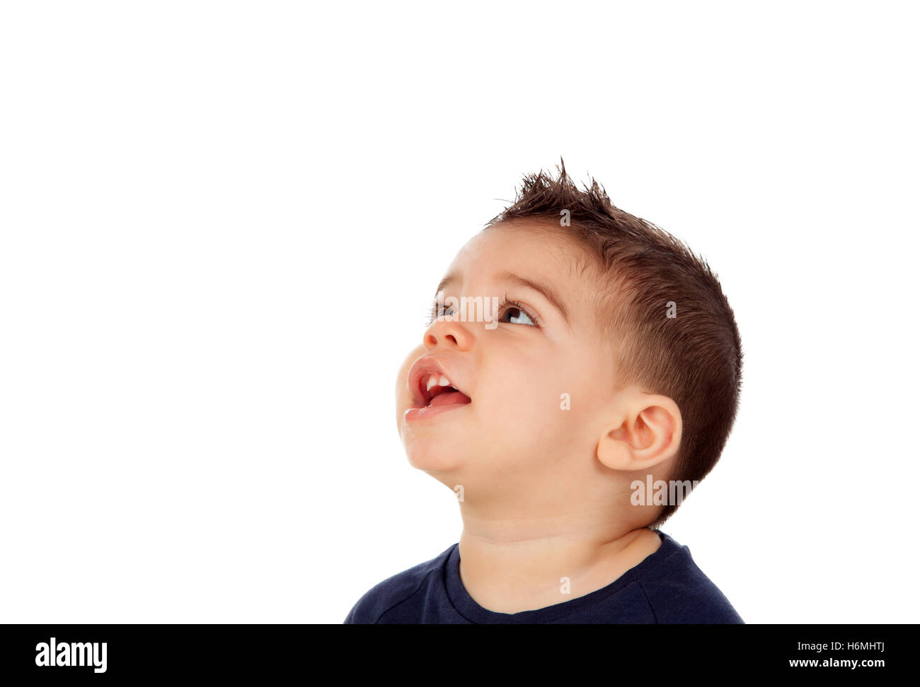 Adorable baby nine months isolated on a white background Stock Photo ...