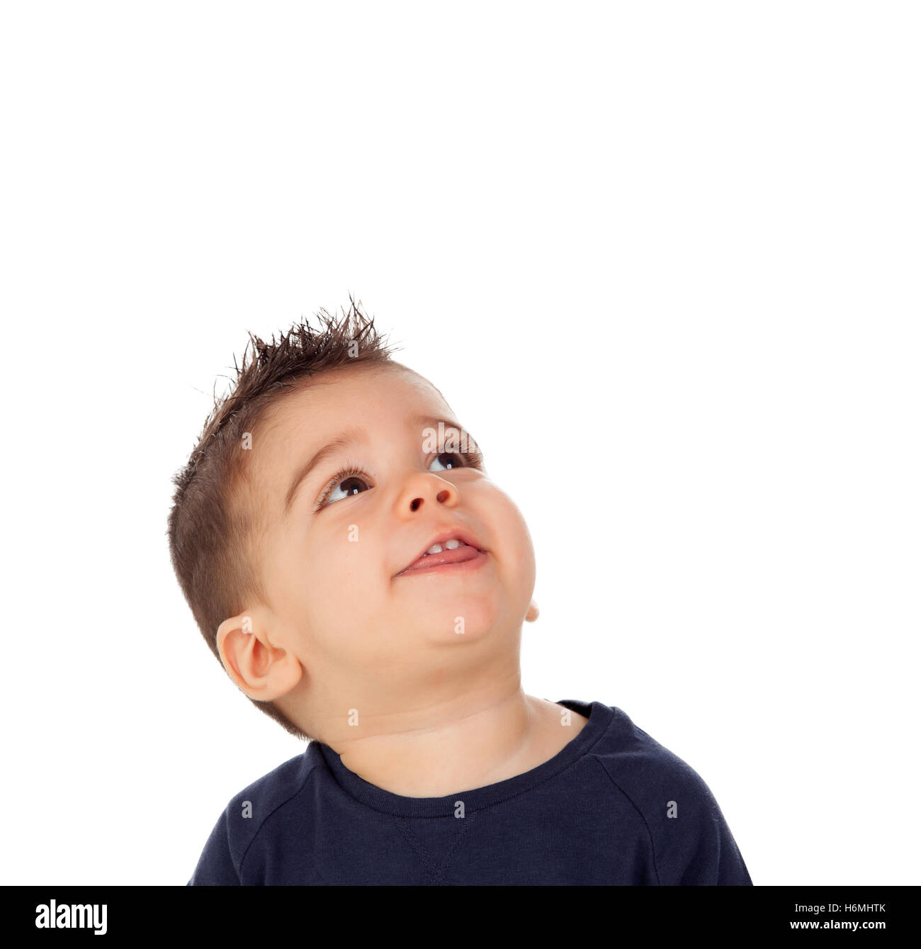 Adorable baby nine months isolated on a white background Stock Photo ...