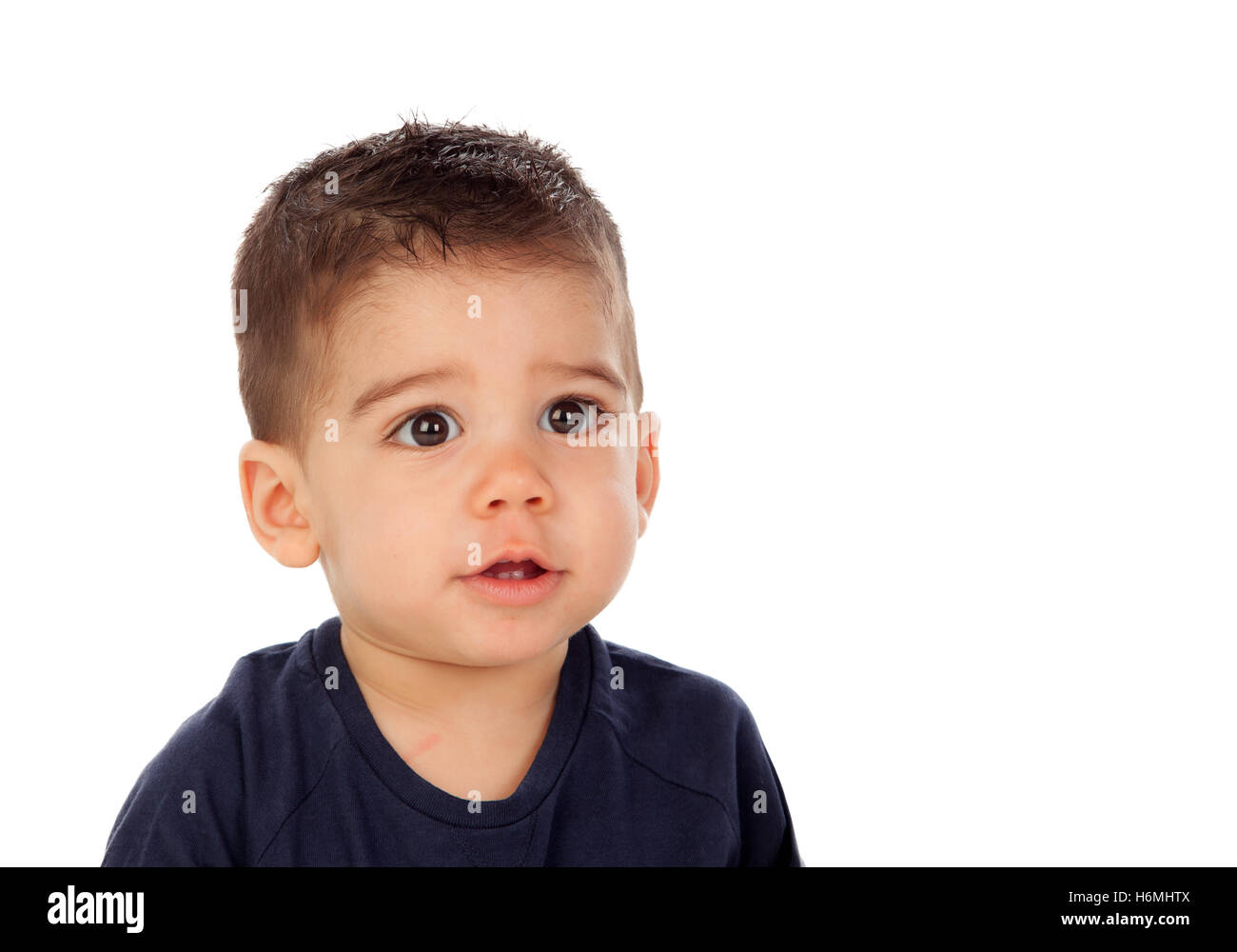 Adorable baby nine months isolated on a white background Stock Photo ...