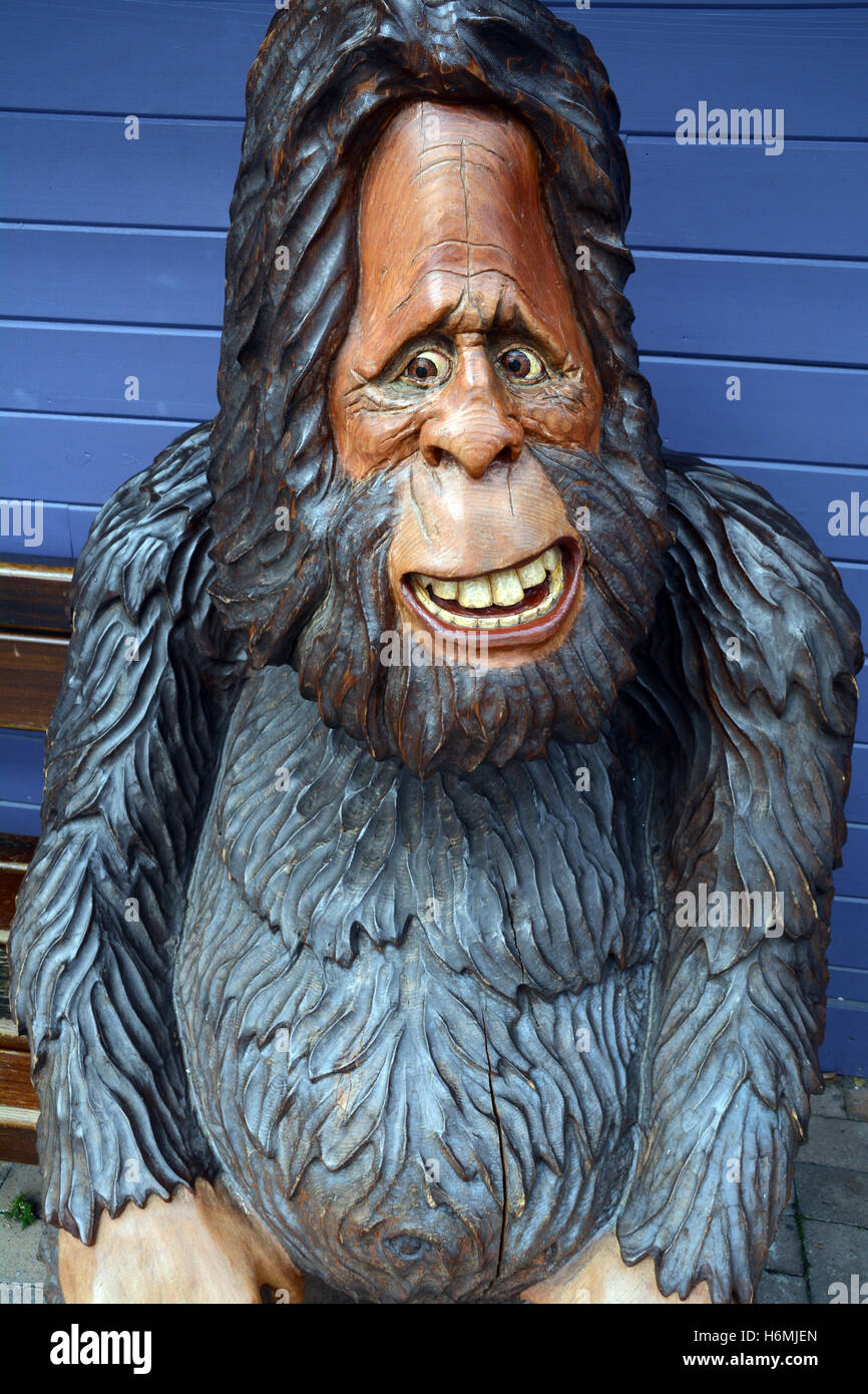 A statue of the creature known as Bigfoot or Sasquatch in the ...