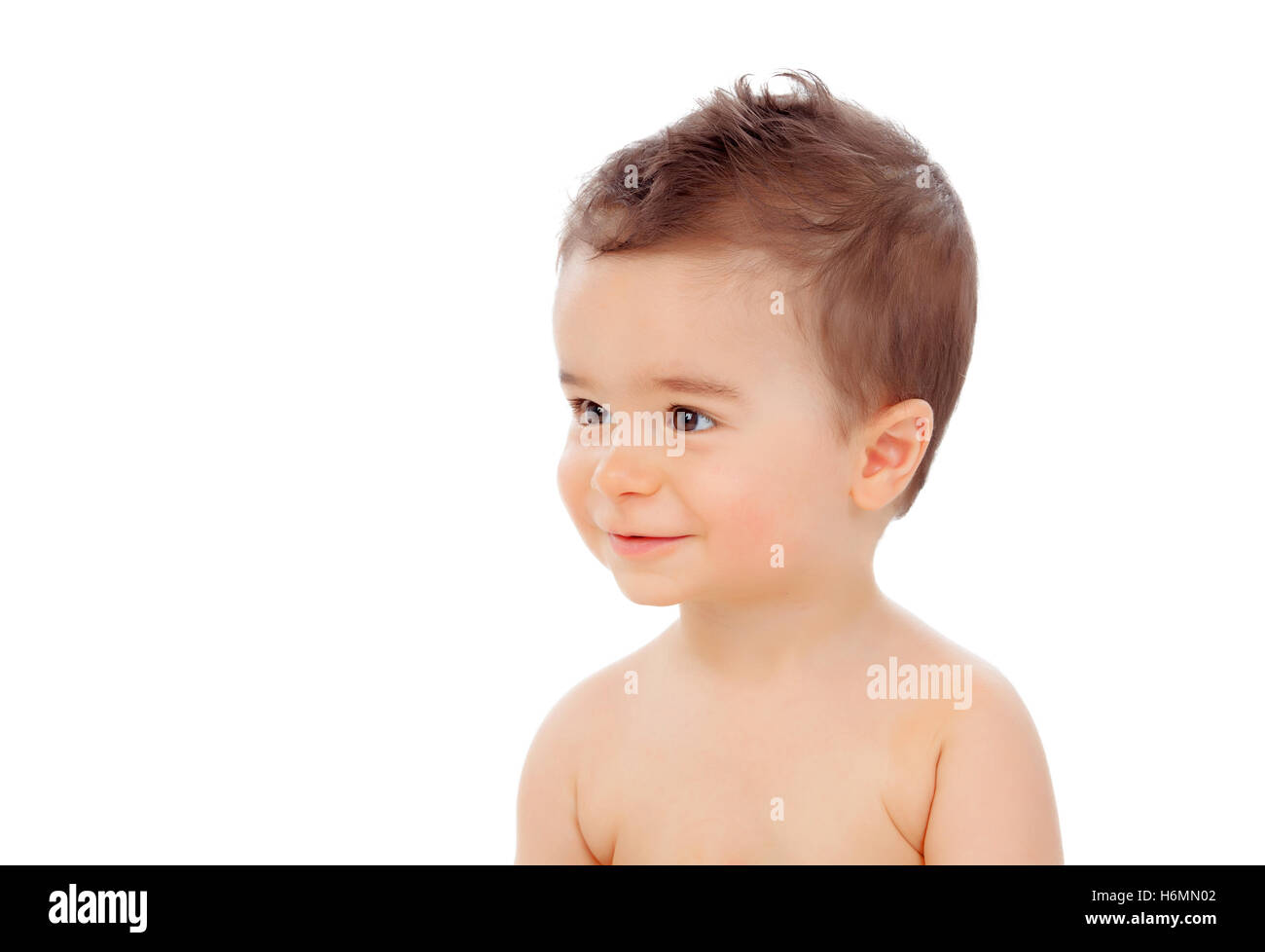 Nice baby looking at side isolated on a white background Stock Photo ...