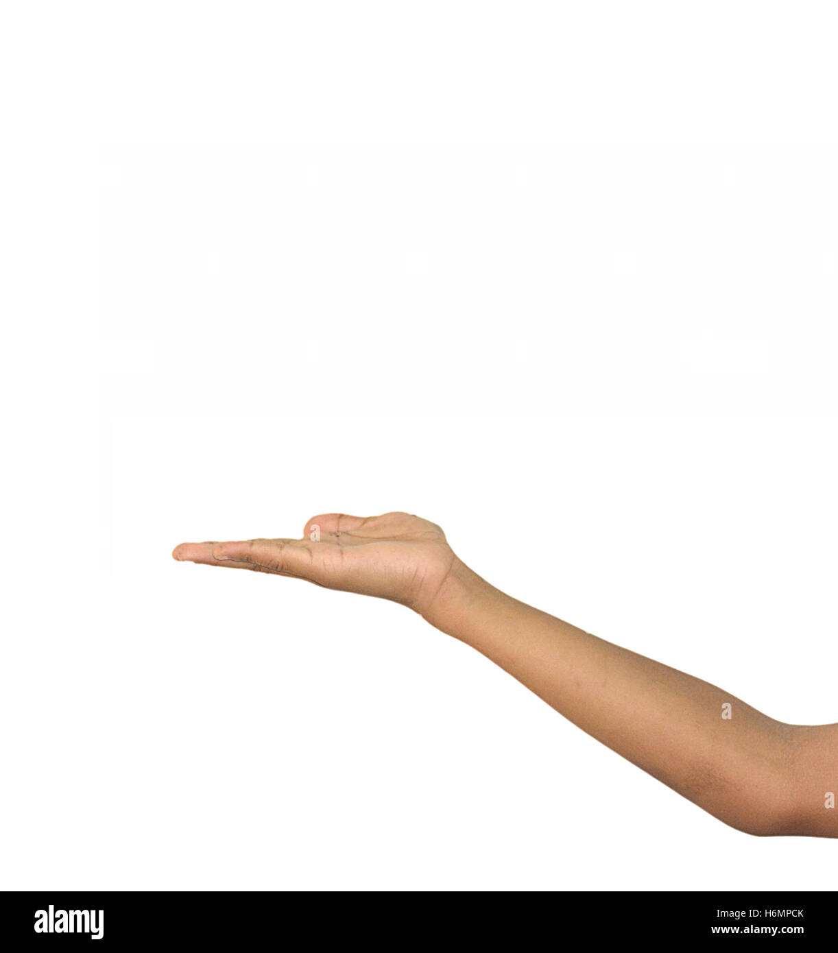 Empty open hand isolated on white background Stock Photo - Alamy