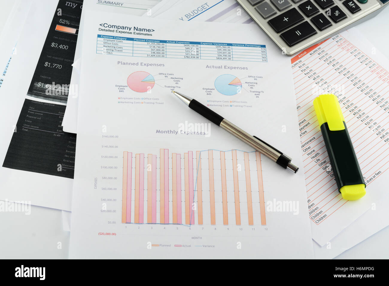 business chart report Stock Photo - Alamy