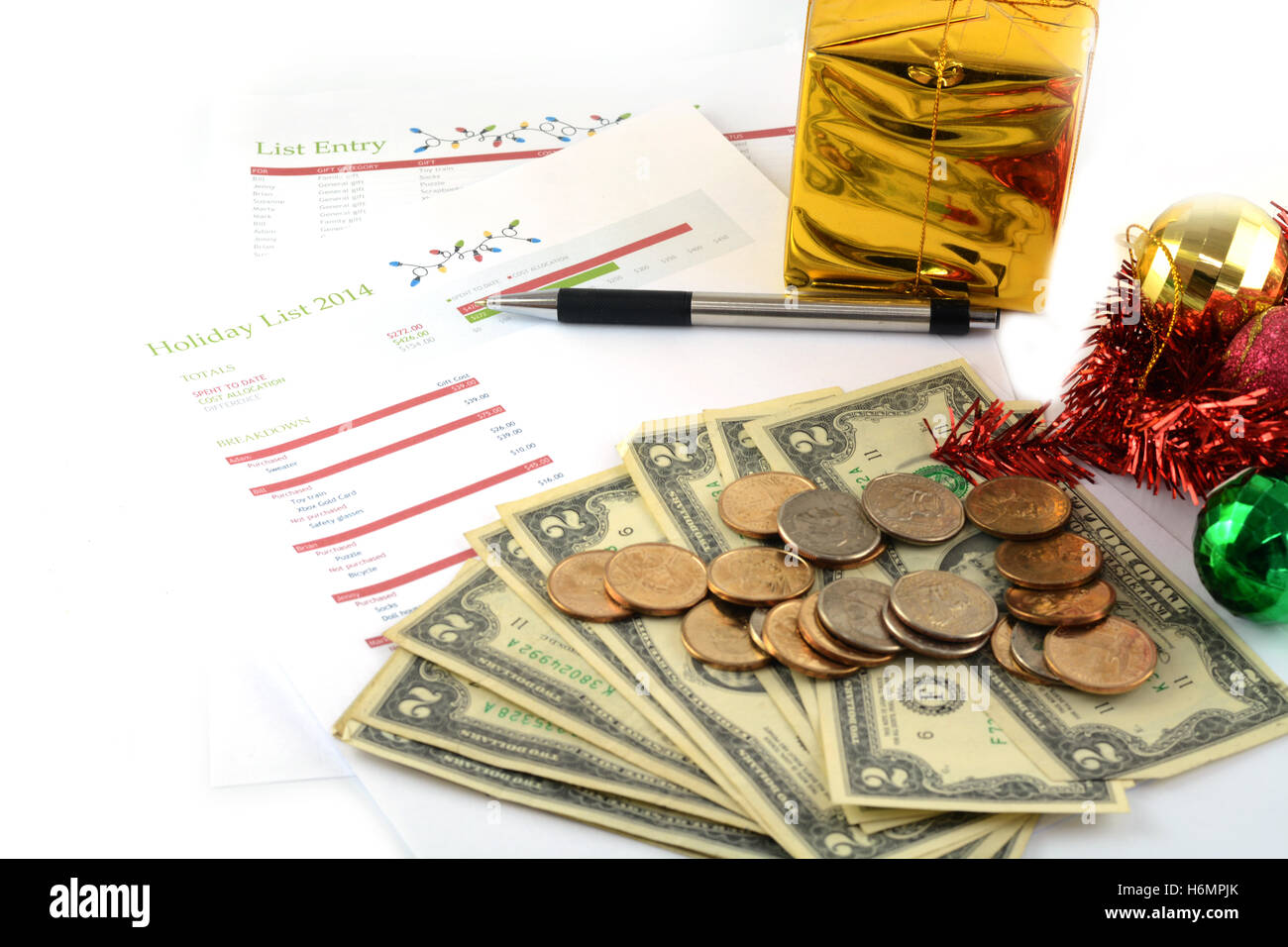 holiday budget with money Stock Photo - Alamy