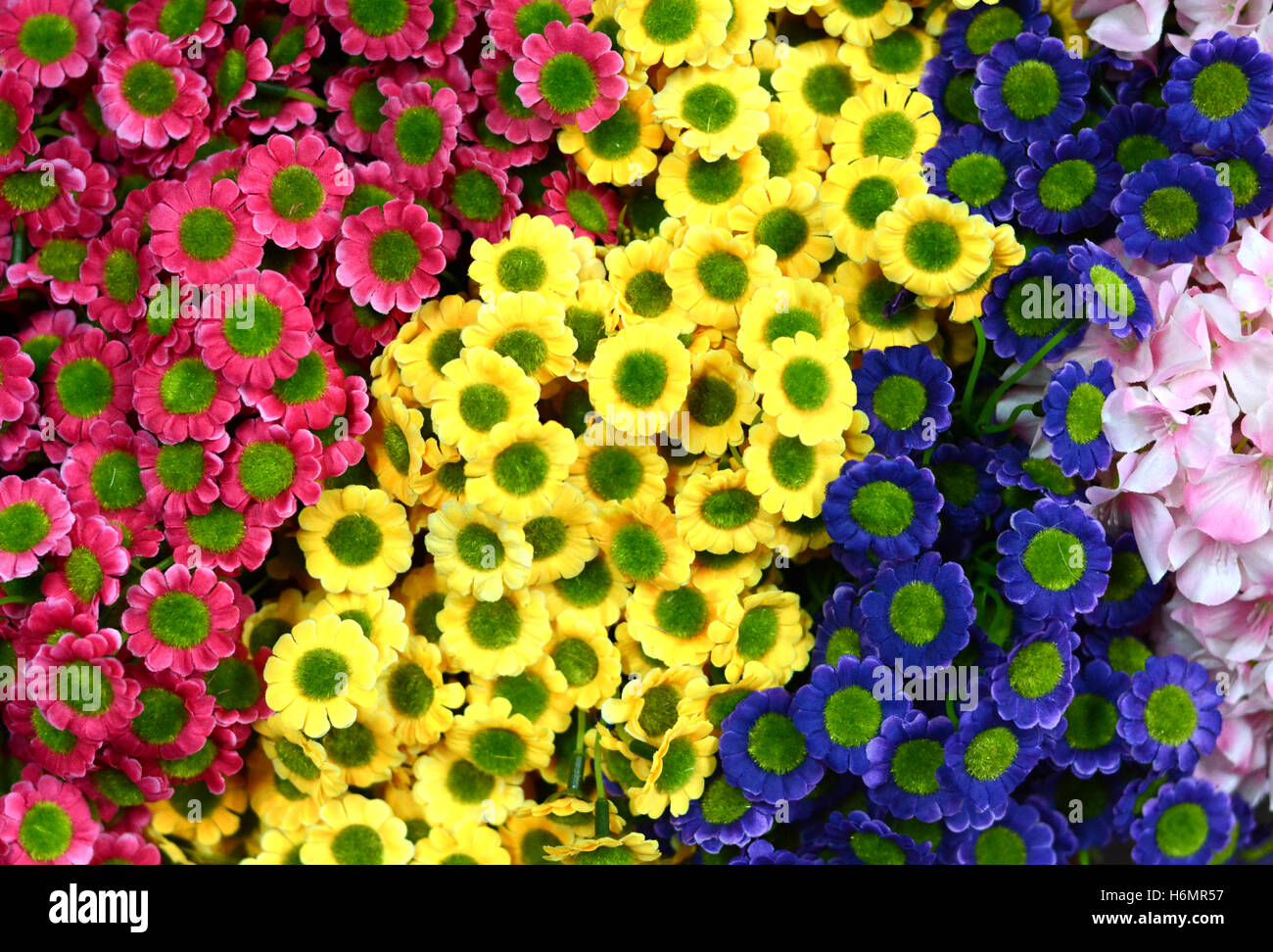 beautiful colors of plastic flowers Stock Photo - Alamy