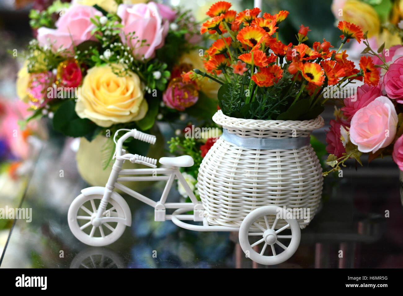 beautiful colors of plastic flowers Stock Photo - Alamy