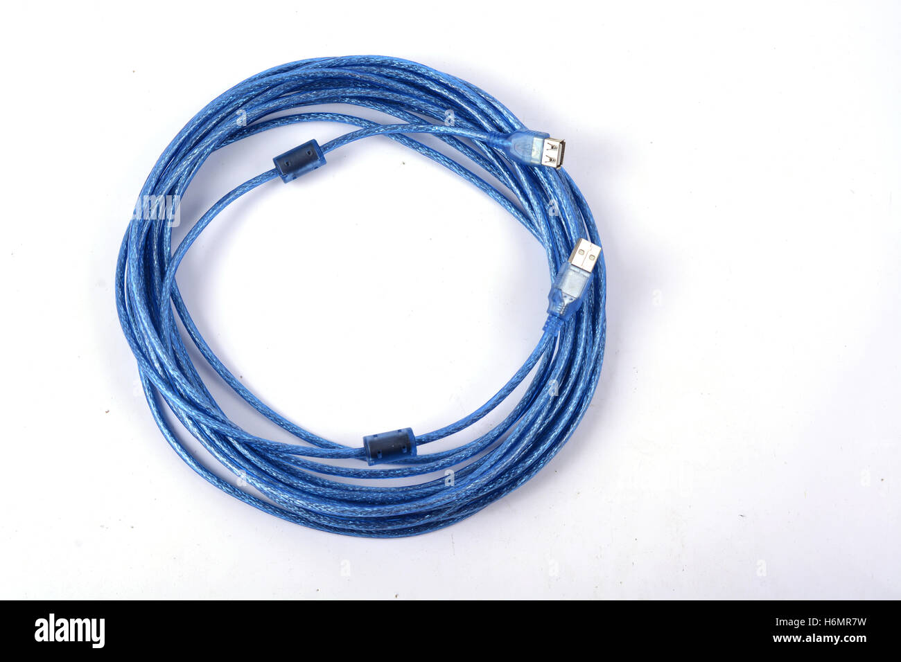 Blue USB cable isolated Stock Photo - Alamy