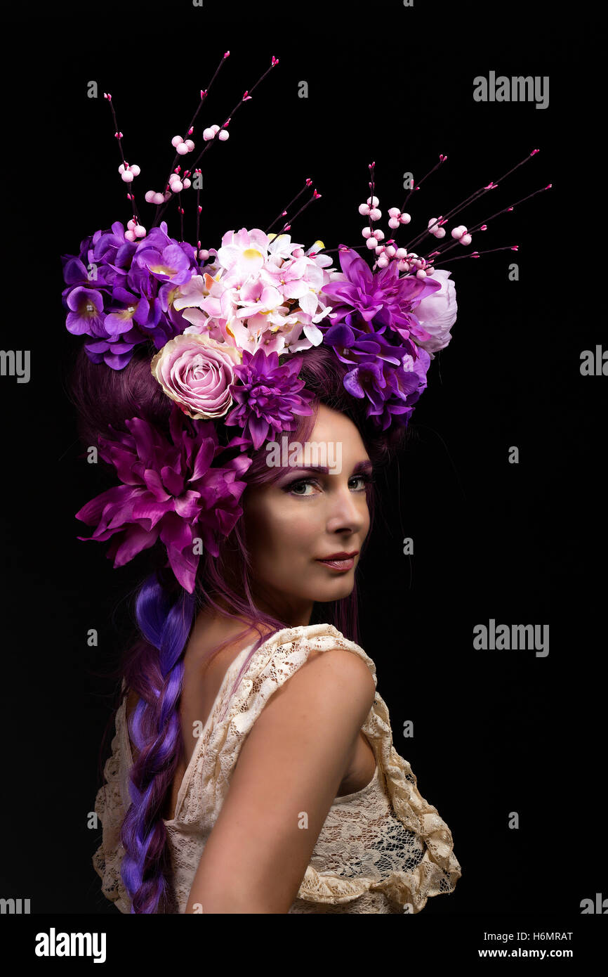 Model wearing floral dress hi-res stock photography and images - Alamy