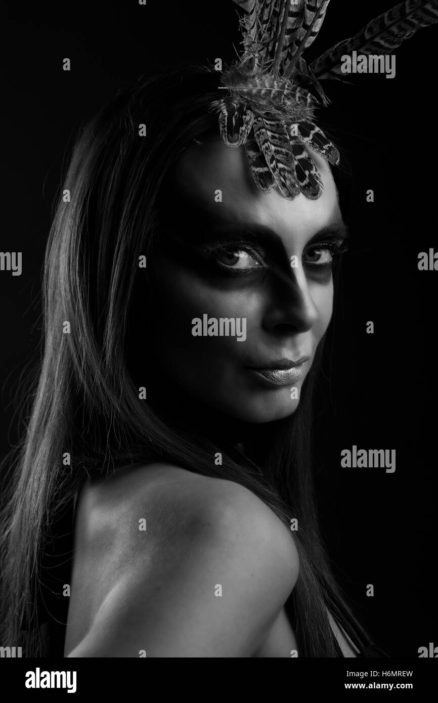 Beautiful tanned model Black and White Stock Photos & Images - Alamy