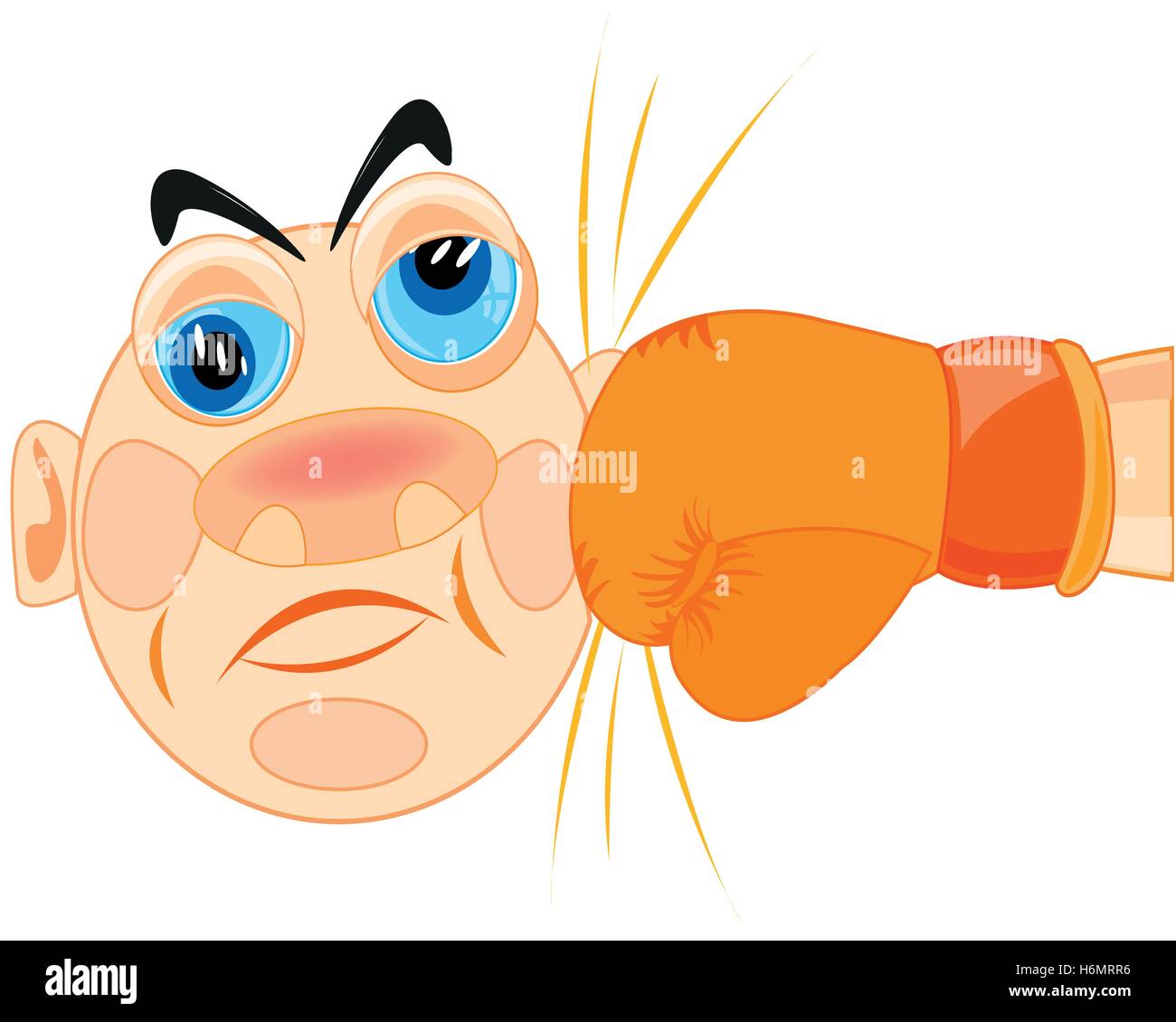Blow by hand in boxing glove in person of the person Stock Vector Image ...