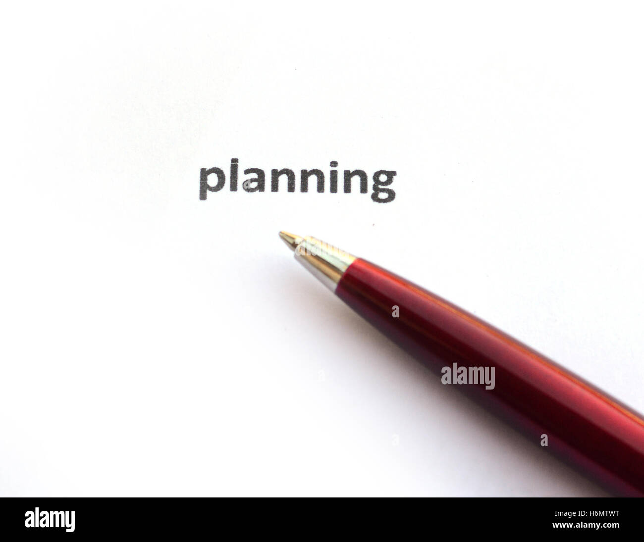 Planning with pen Stock Photo - Alamy