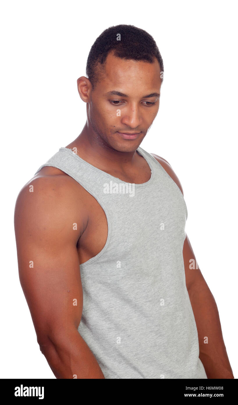 Worried latin boy isolated on a white background Stock Photo - Alamy