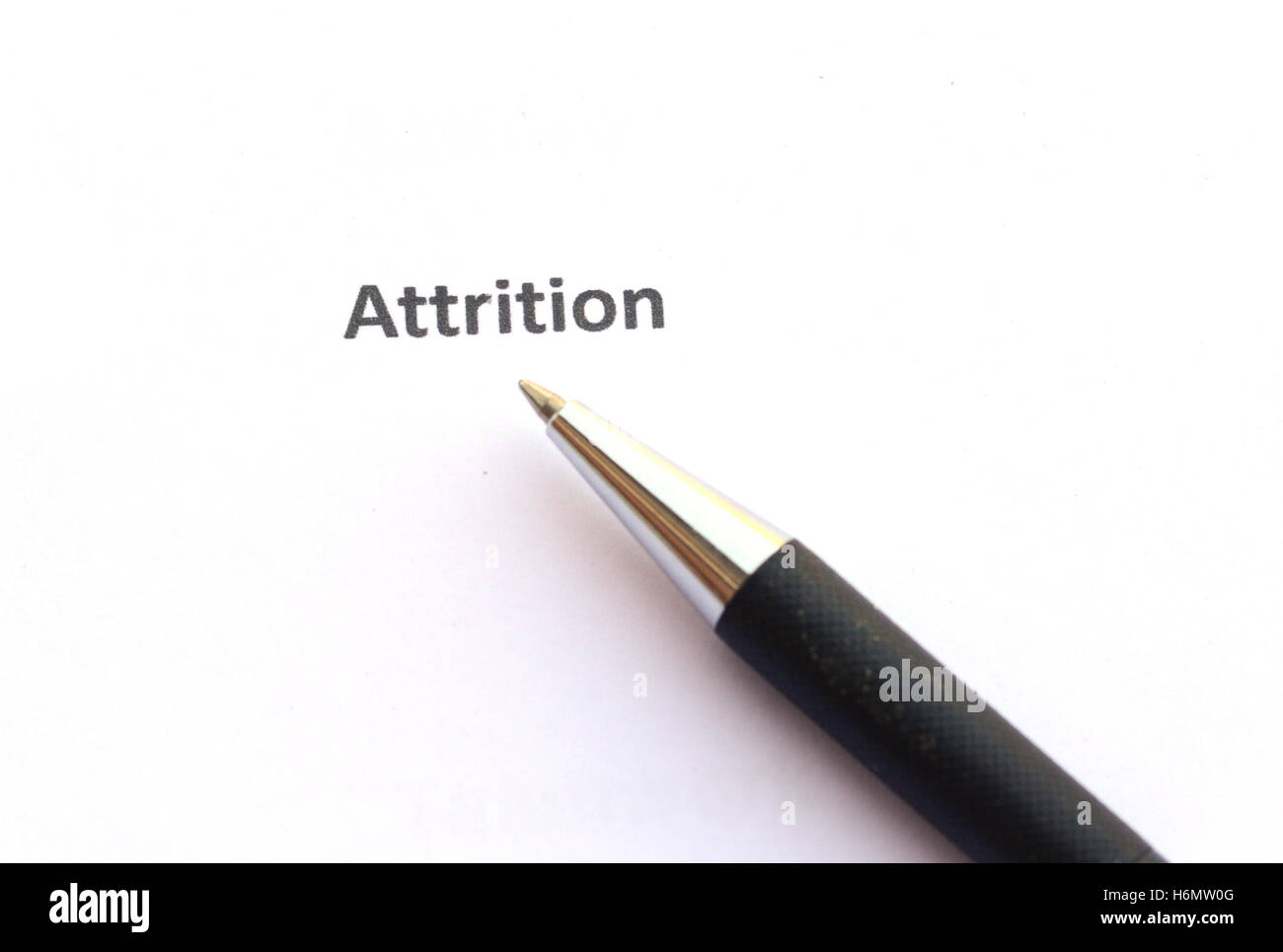 Attrition with pen Stock Photo - Alamy