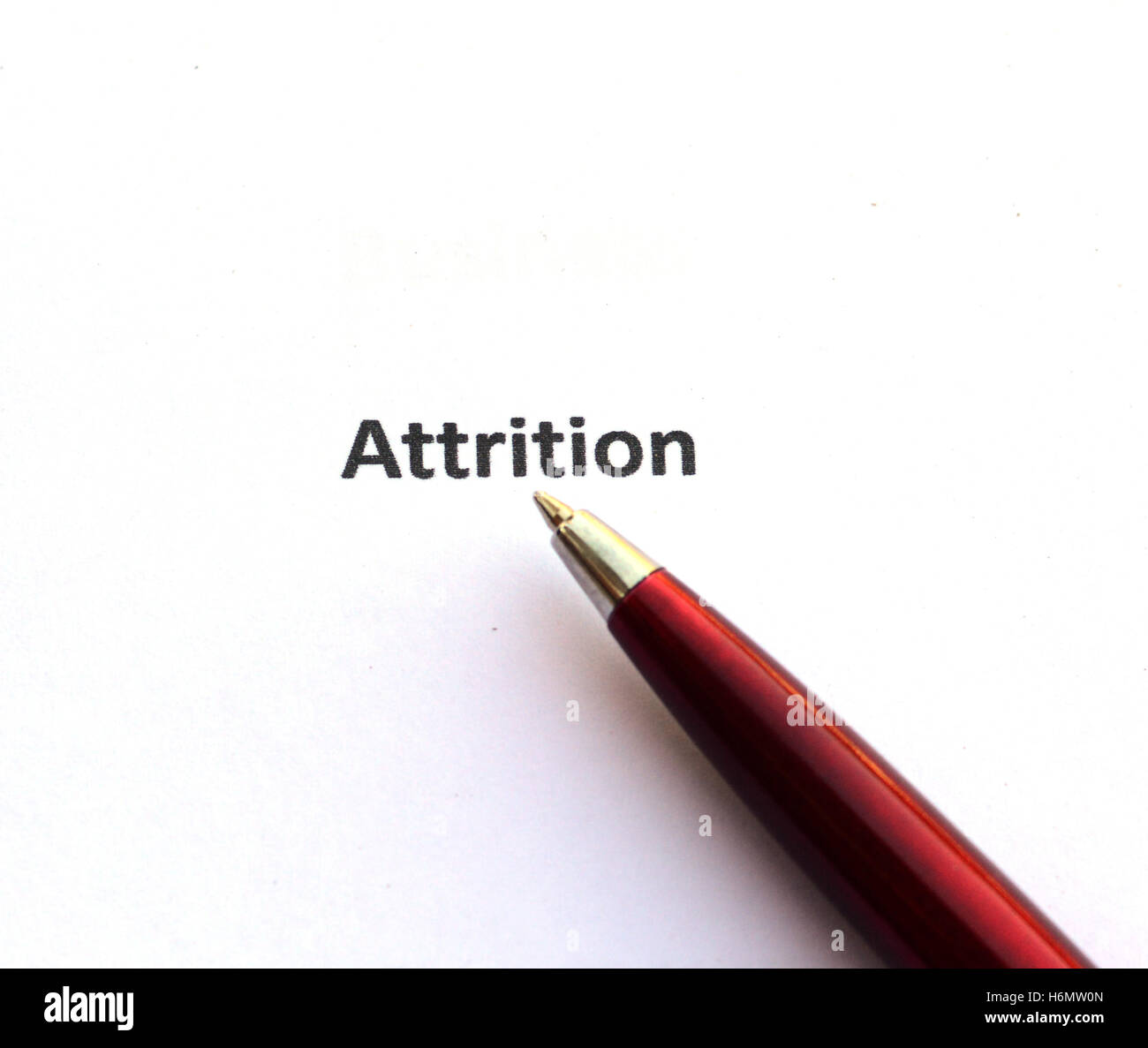 Attrition with pen Stock Photo - Alamy