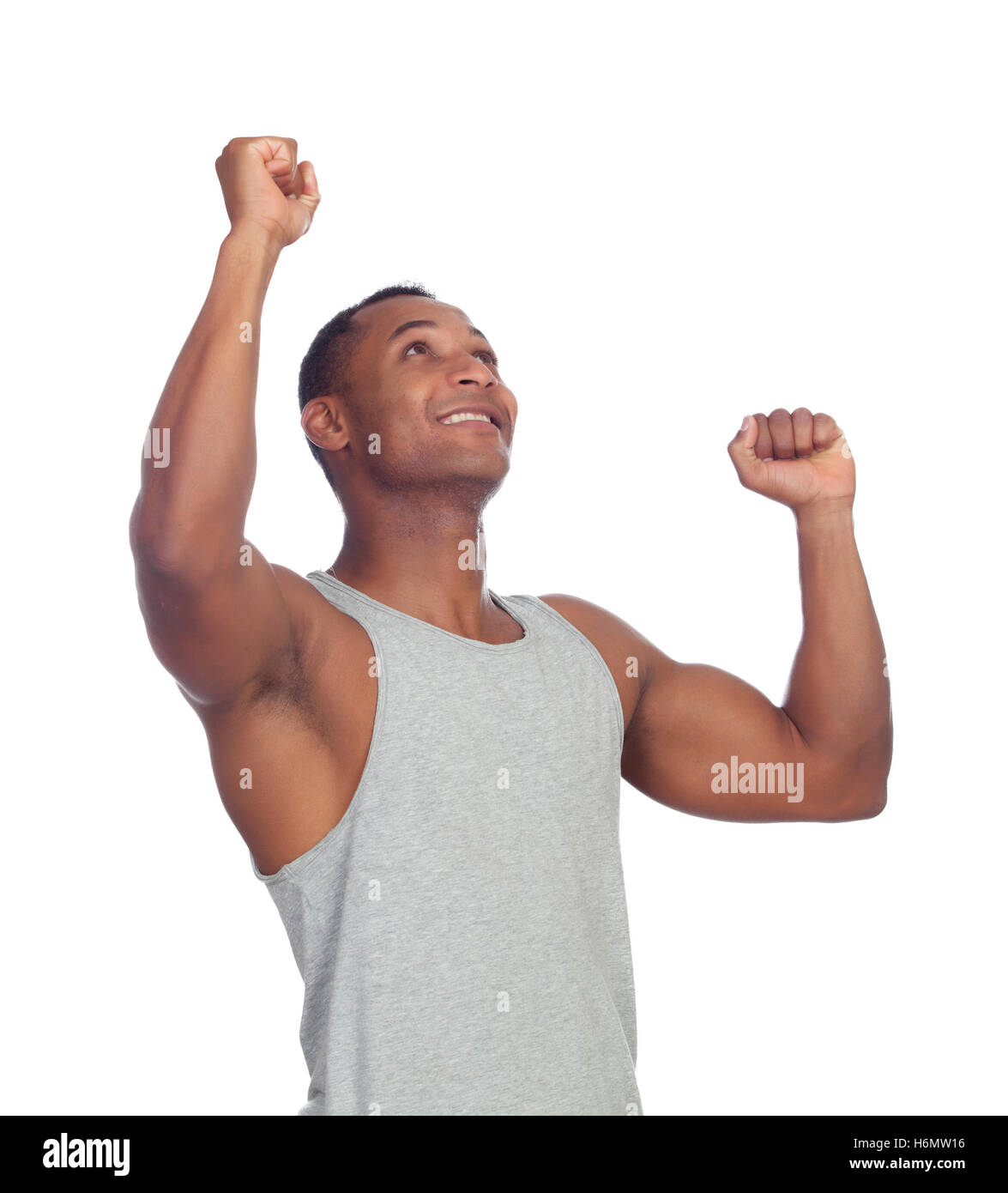 Winner latin men isolated on a white background Stock Photo - Alamy