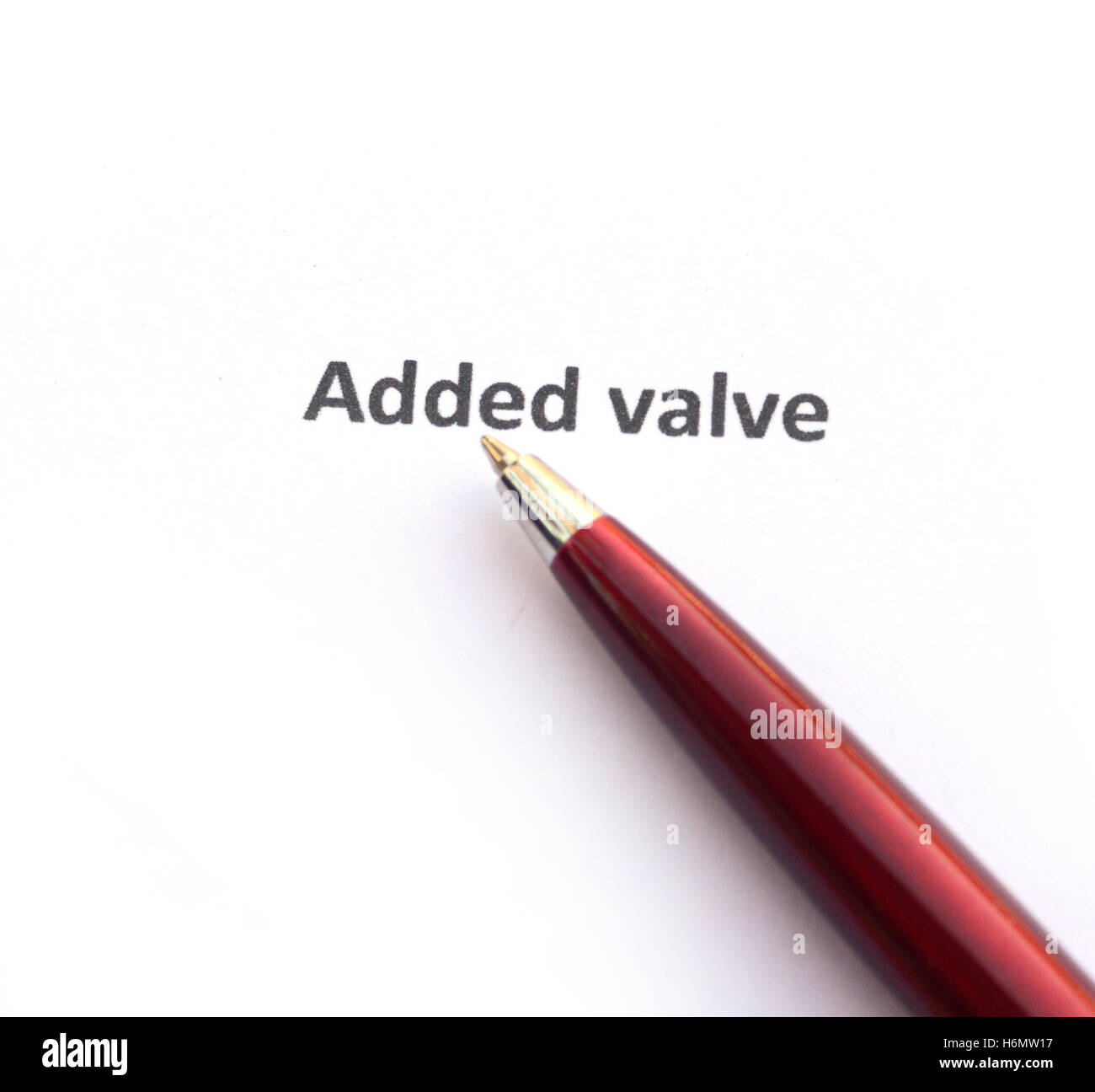 Added valve with pen Stock Photo - Alamy