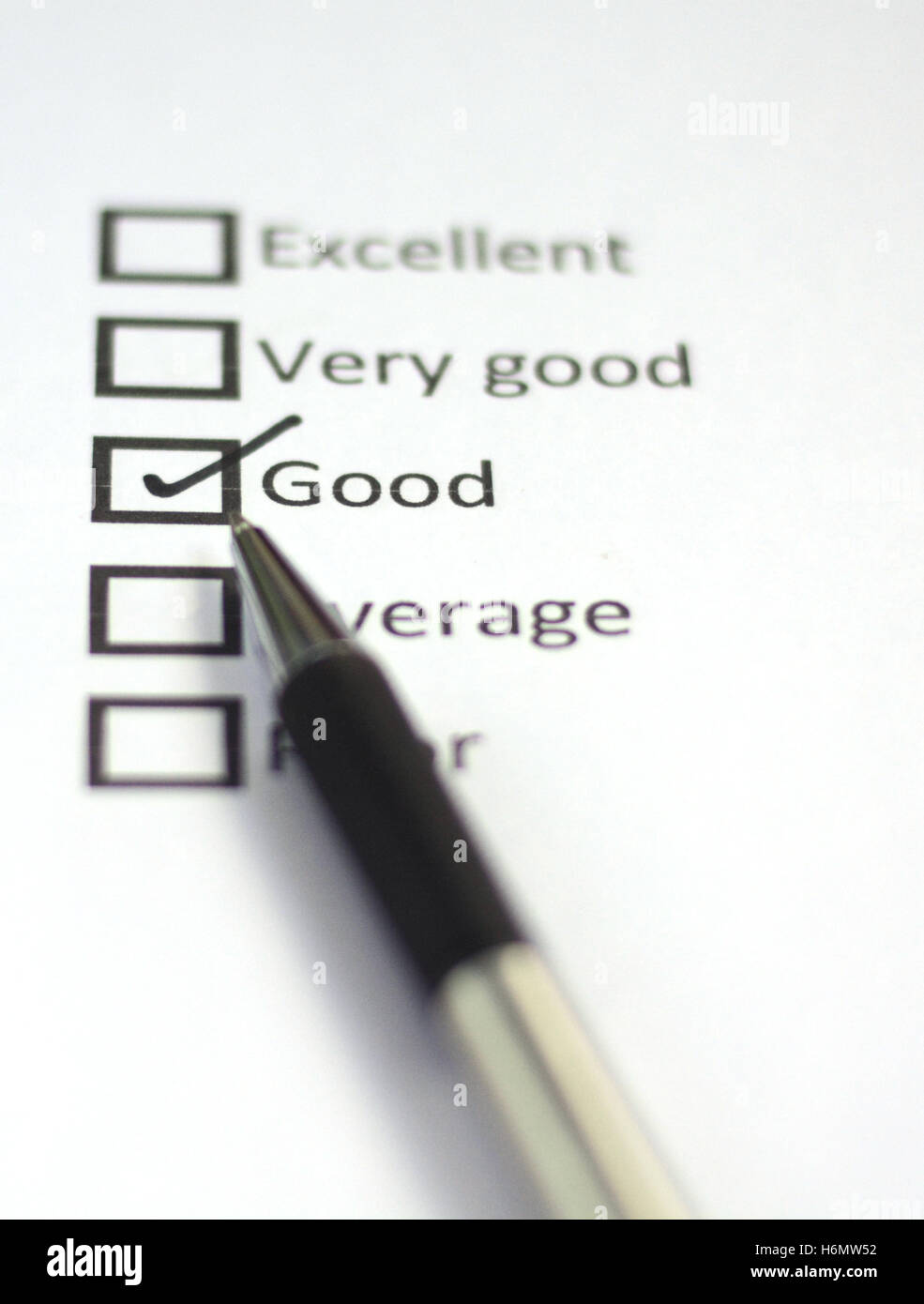 Tick placed in good Stock Photo - Alamy