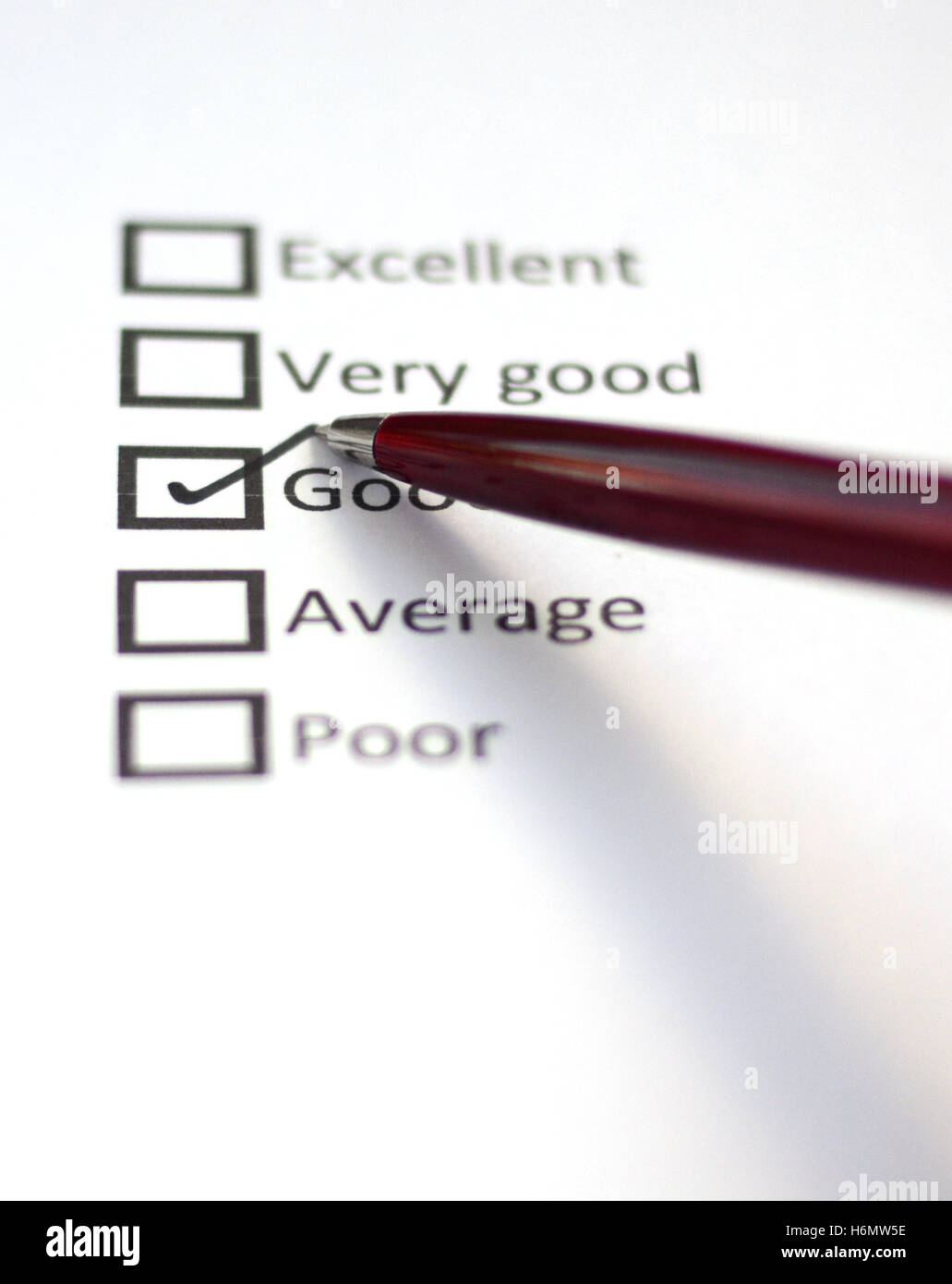 Tick placed in good Stock Photo - Alamy