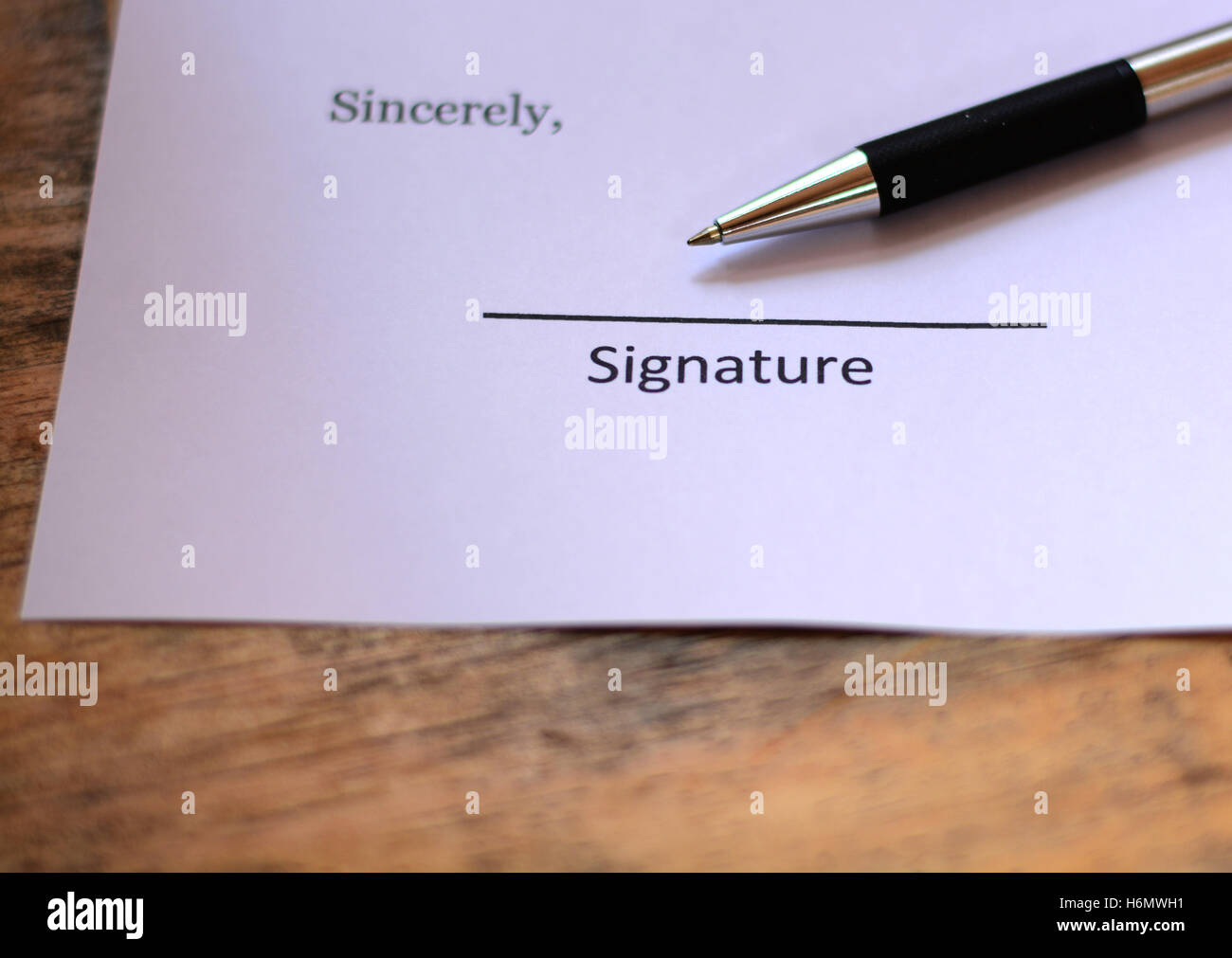 signature with pen Stock Photo - Alamy