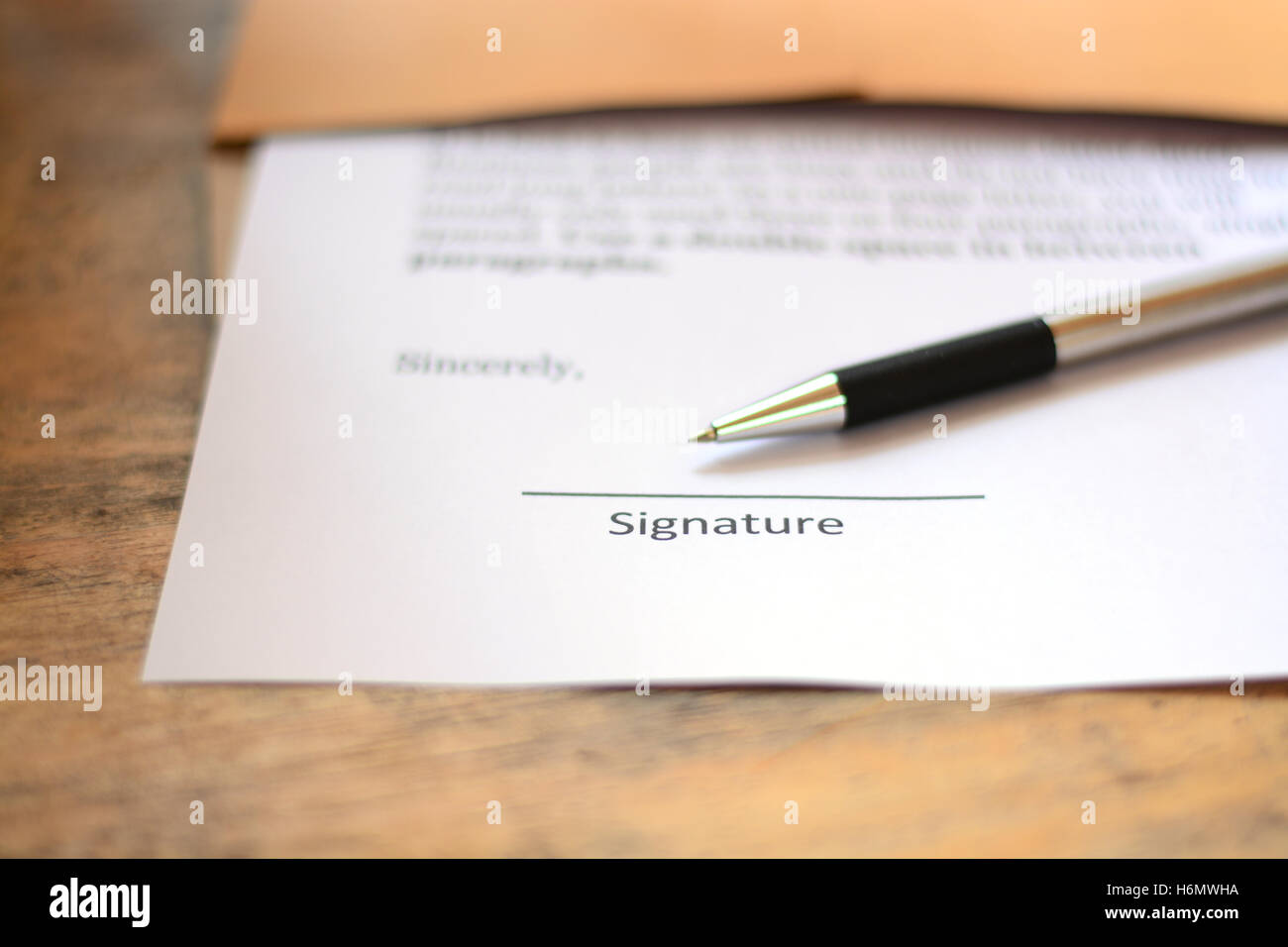 signature with pen Stock Photo - Alamy