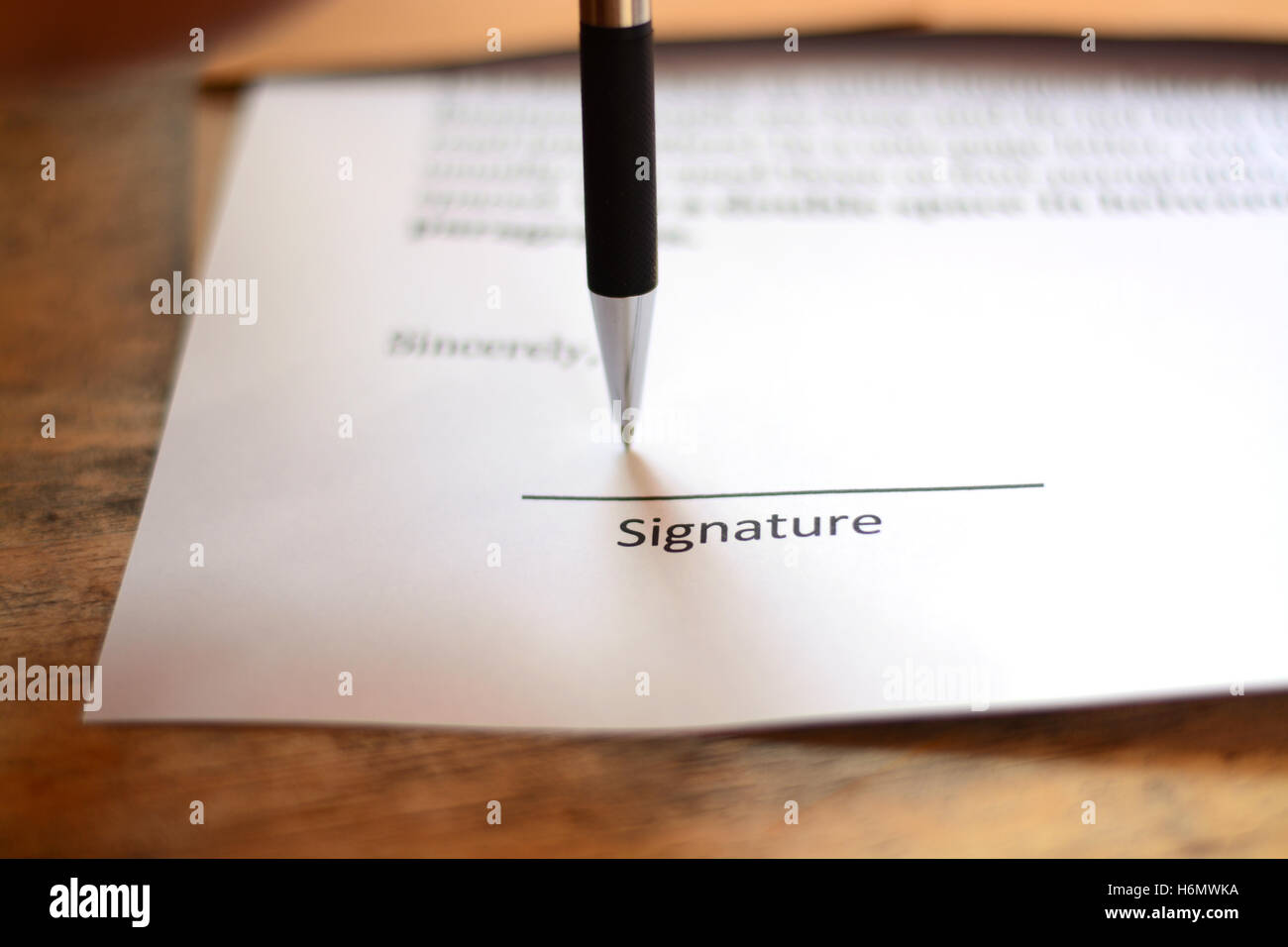 signature with pen Stock Photo - Alamy