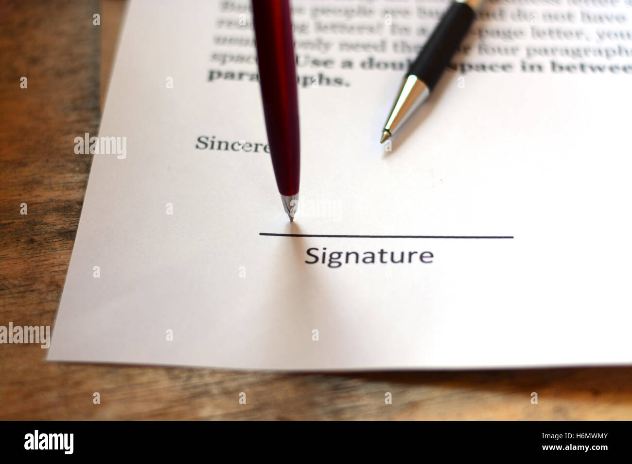 signature with pen Stock Photo - Alamy