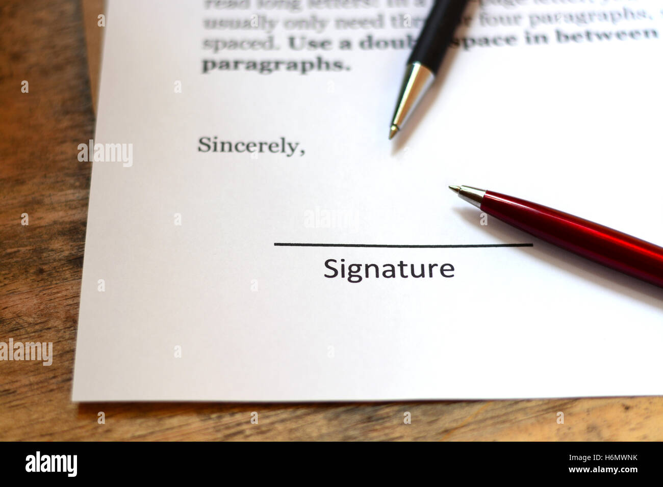signature with pen Stock Photo - Alamy