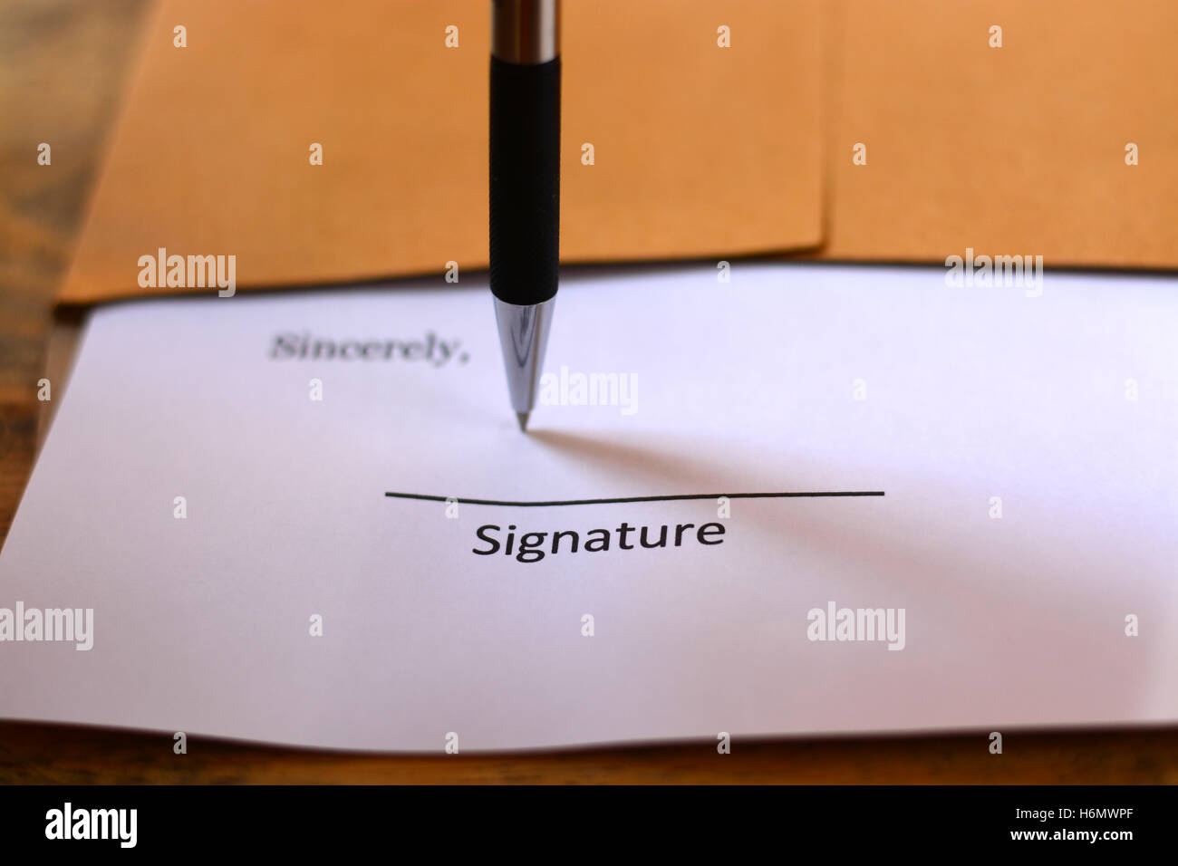 signature with pen Stock Photo - Alamy