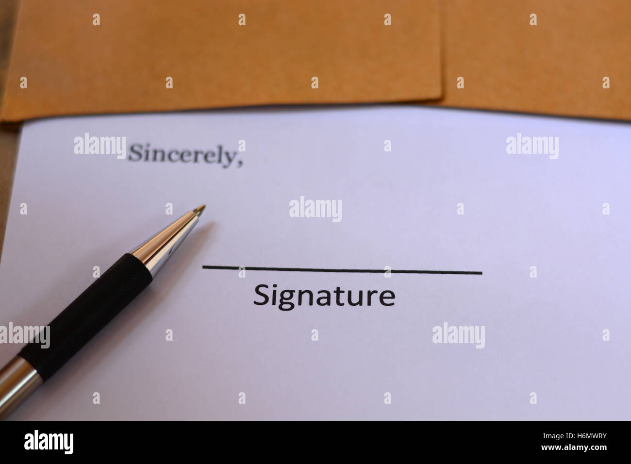 signature with pen Stock Photo - Alamy