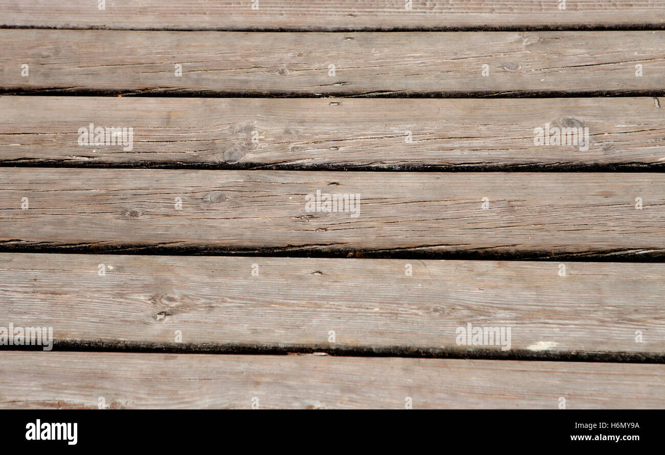 Horizontal photo of a worn down wooden boards Stock Photo - Alamy