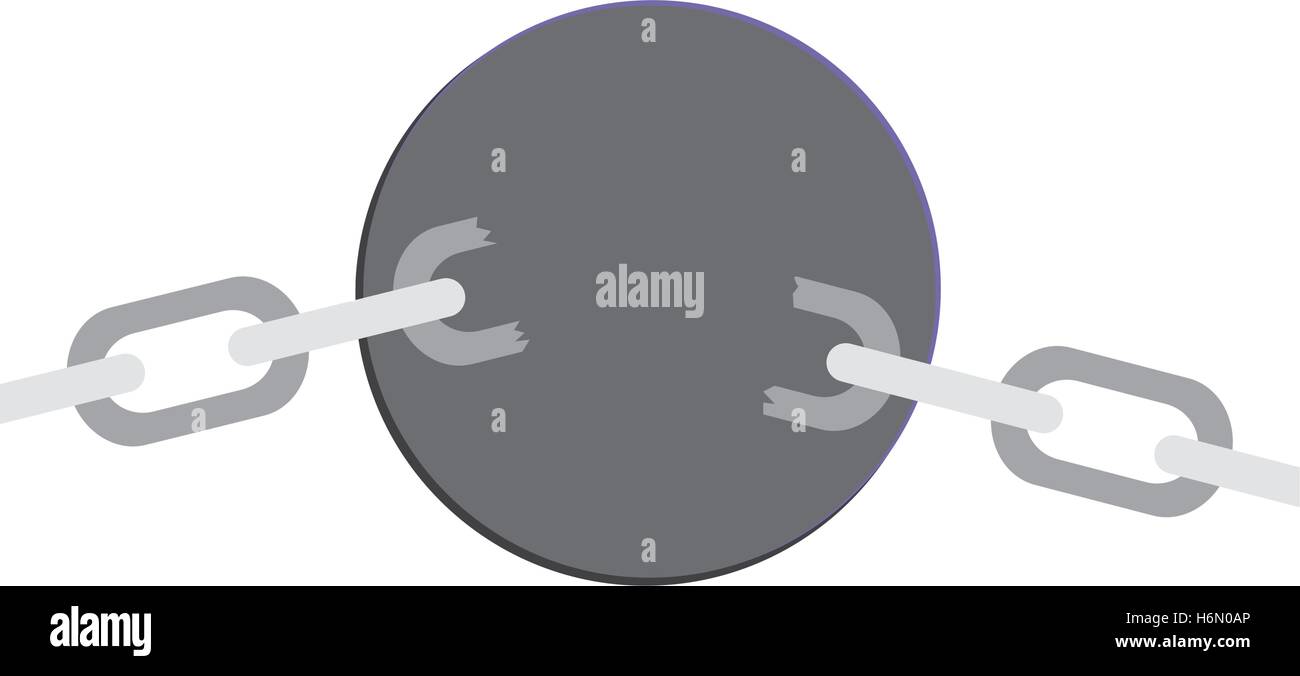 silhouette steel ball with chains vector illustration Stock Vector ...