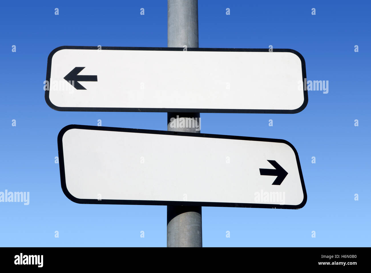 Two white signs hi-res stock photography and images - Alamy