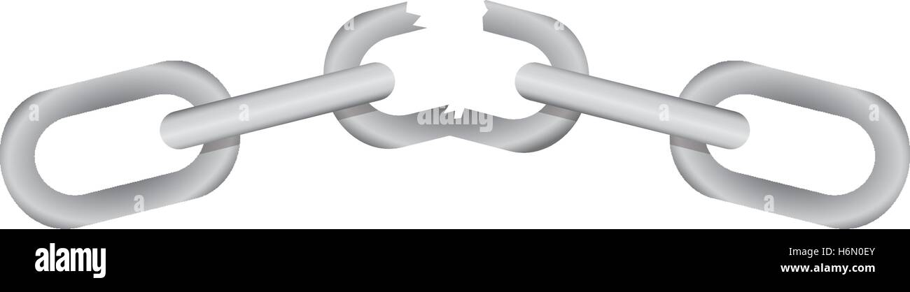 silhouette with metal broken chain vector illustration Stock Vector ...