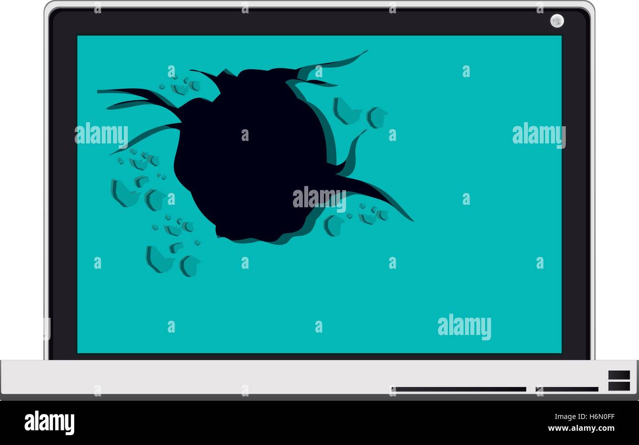 Laptop broken blue screen vector hi-res stock photography and images ...