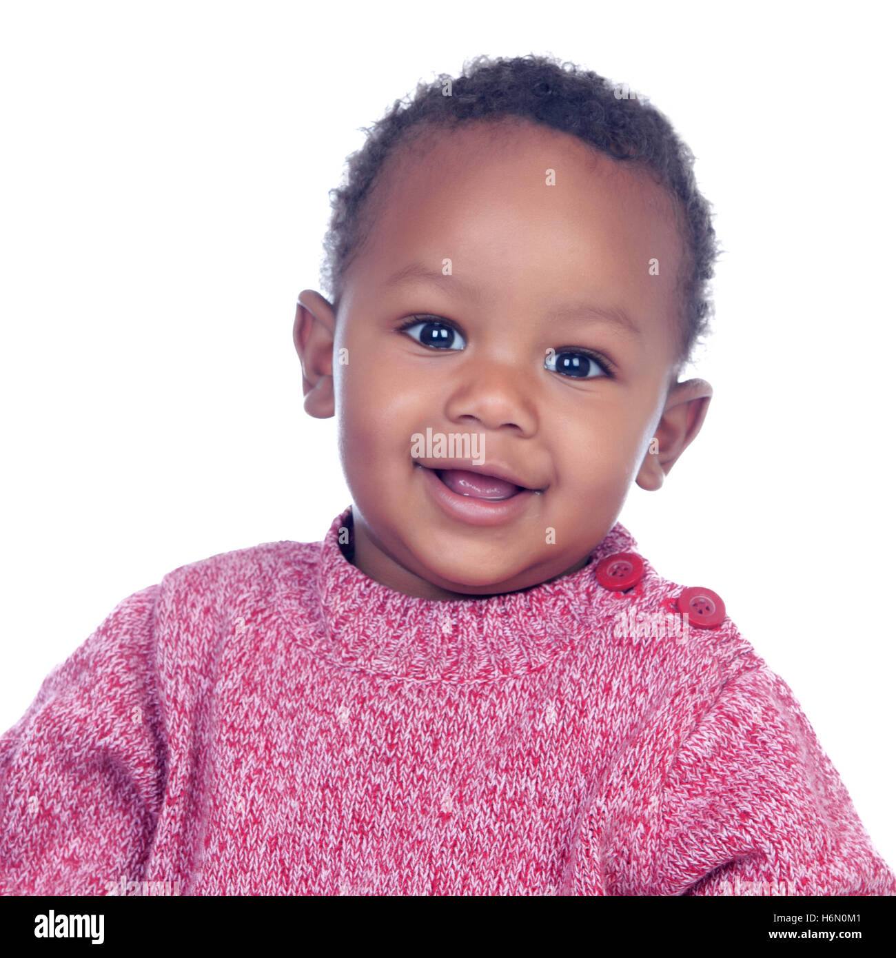 Adorable african baby smiling isolated on a white background Stock ...