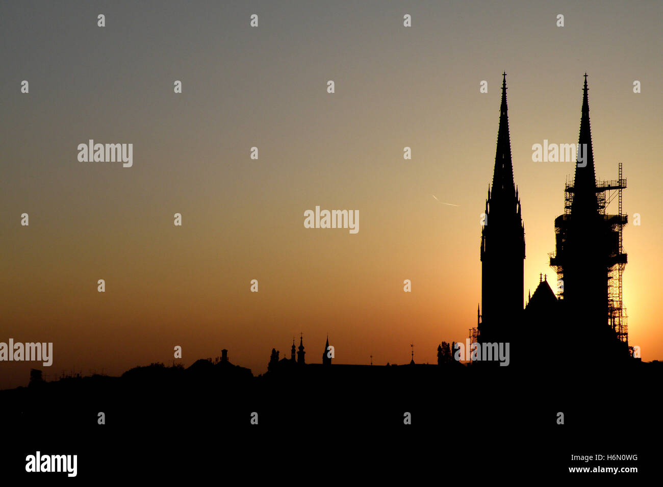 Zagreb cathedral sunset hi-res stock photography and images - Alamy