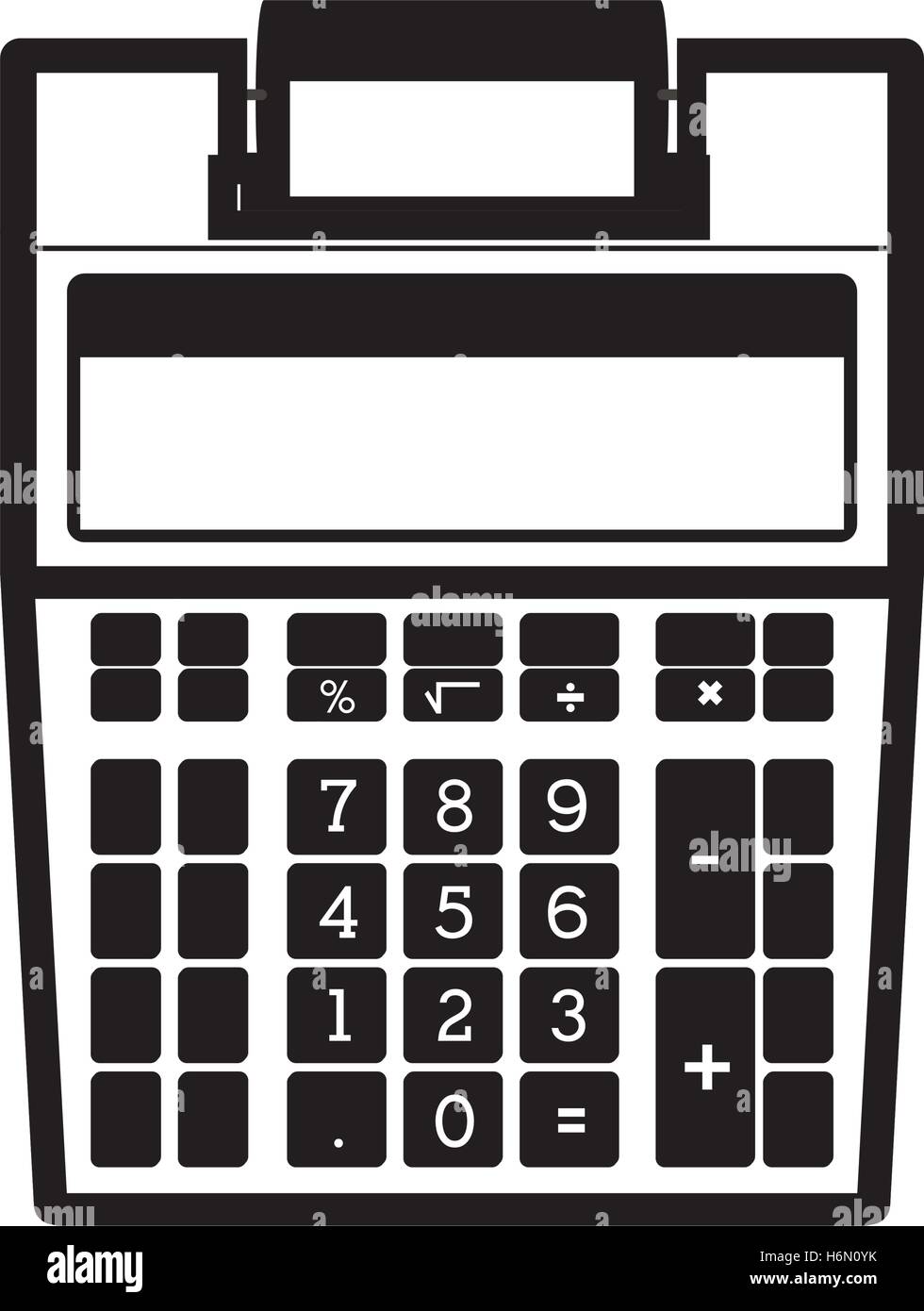 monochrome calculator without paper print vector illustration Stock ...