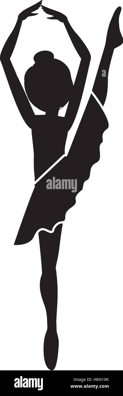 silhouette dancer fifth position with leg up vector illustration Stock ...