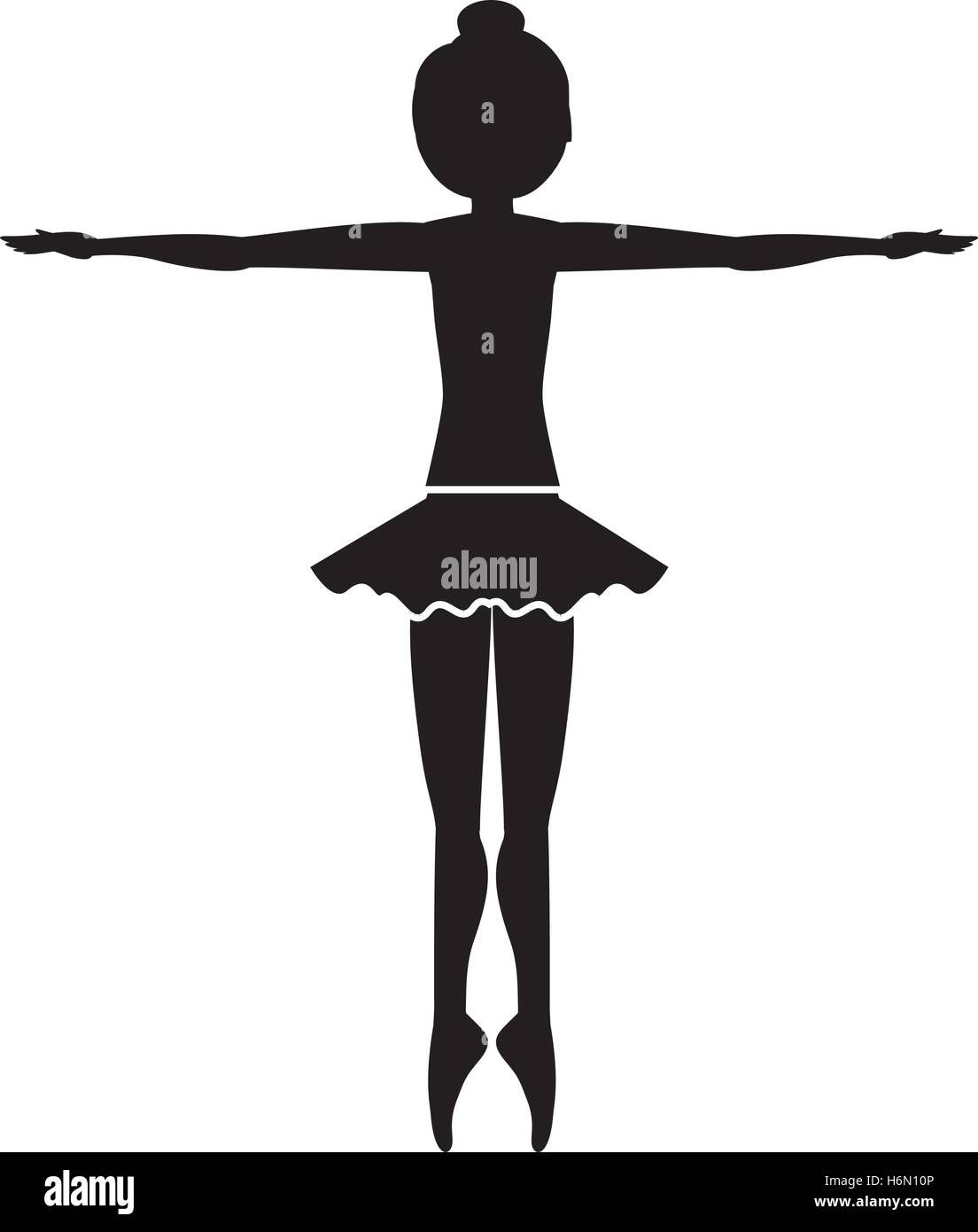 silhouette dancer fifth position entrechat vector illustration Stock ...
